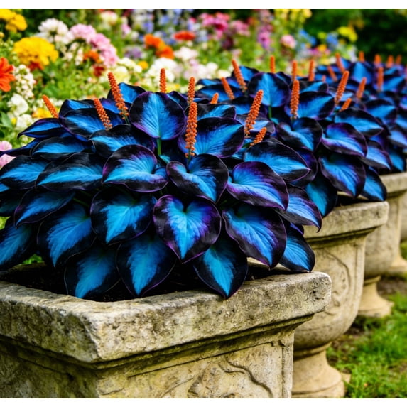 Light Blue Heart Hosta-Bulbs For Planting-Premium Garden Stakes Perfect ...