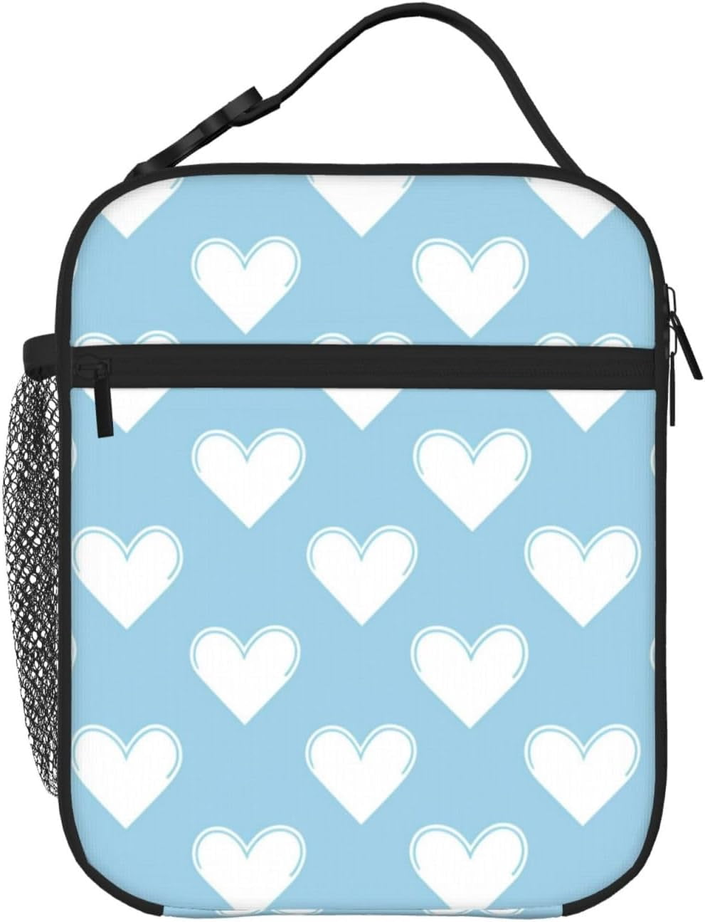Light Blue Heart Lunch Box - Insulated Lunch Bags For WomenMenWomenMen ...