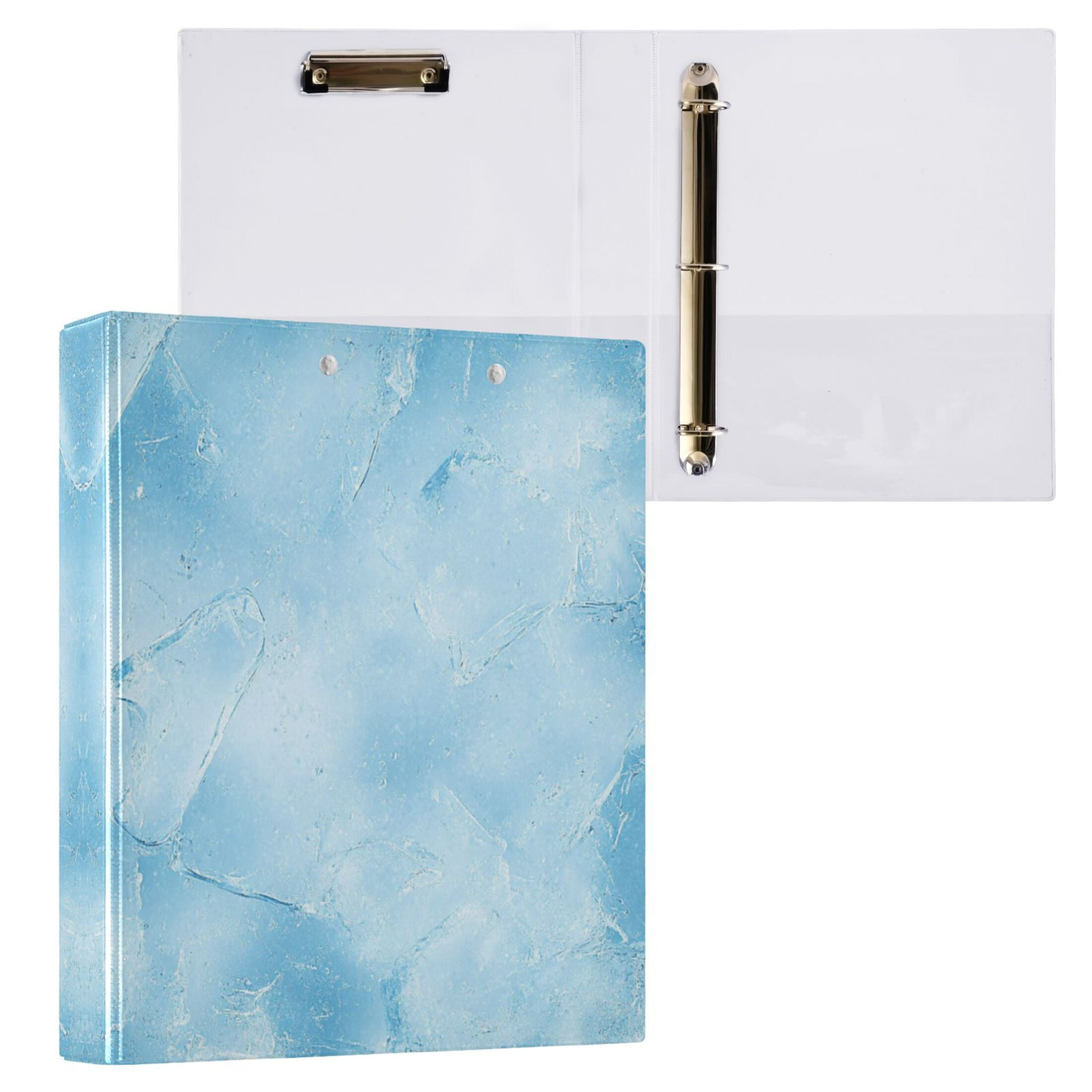 Light Blue Icy Texture 3 Ring Hardcover Binders 1.5in Round Rings for ...