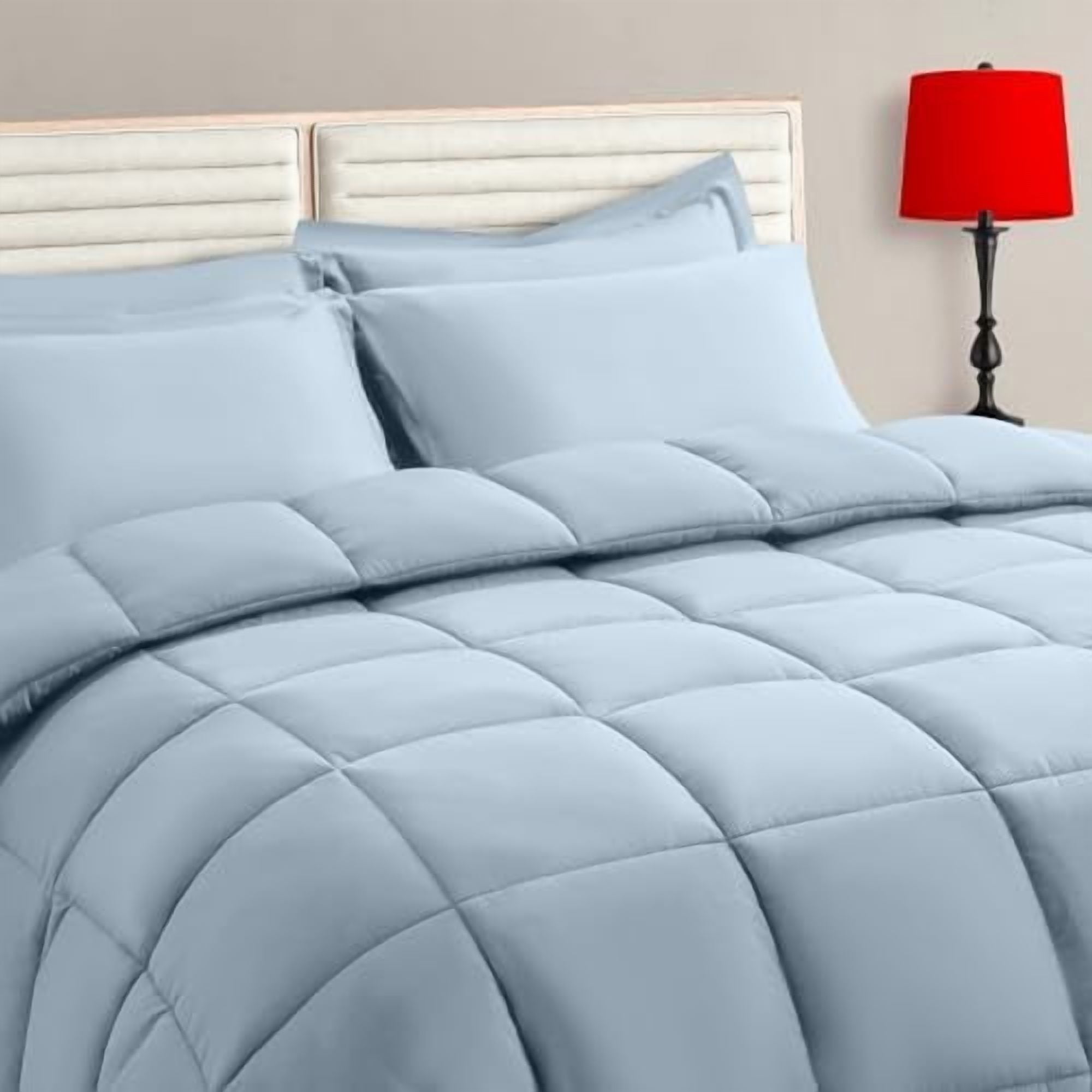 Light Blue King Comforter Set - 7 Pieces, Bed in a Bag Bedding Sets ...