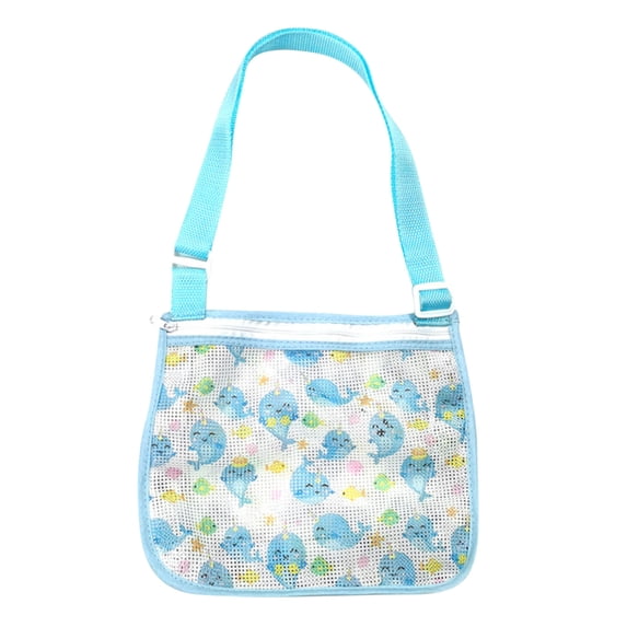 Light Blue Light Blue Mesh Toy Bag For Kids Beach Storage Nylon Net ...