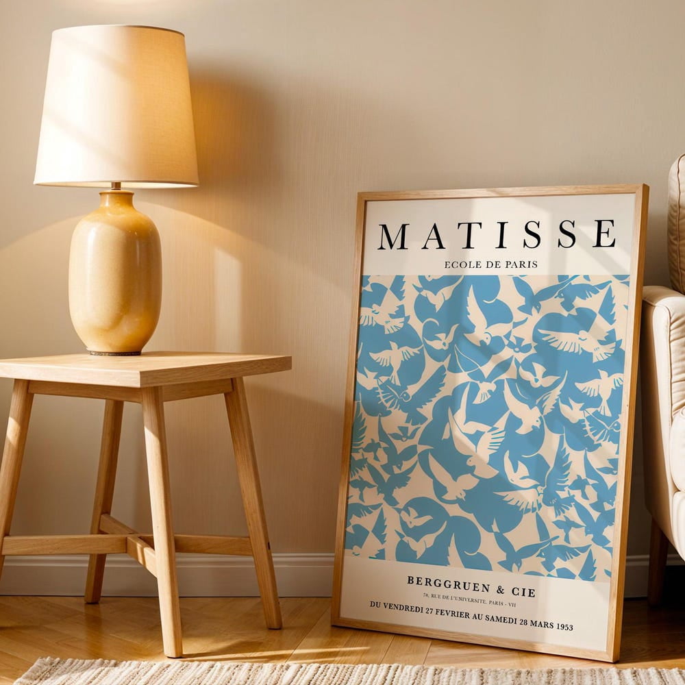 Light Blue Matisse Bird Poster, Henri Matisse Woman Poster, Boho Wall ...