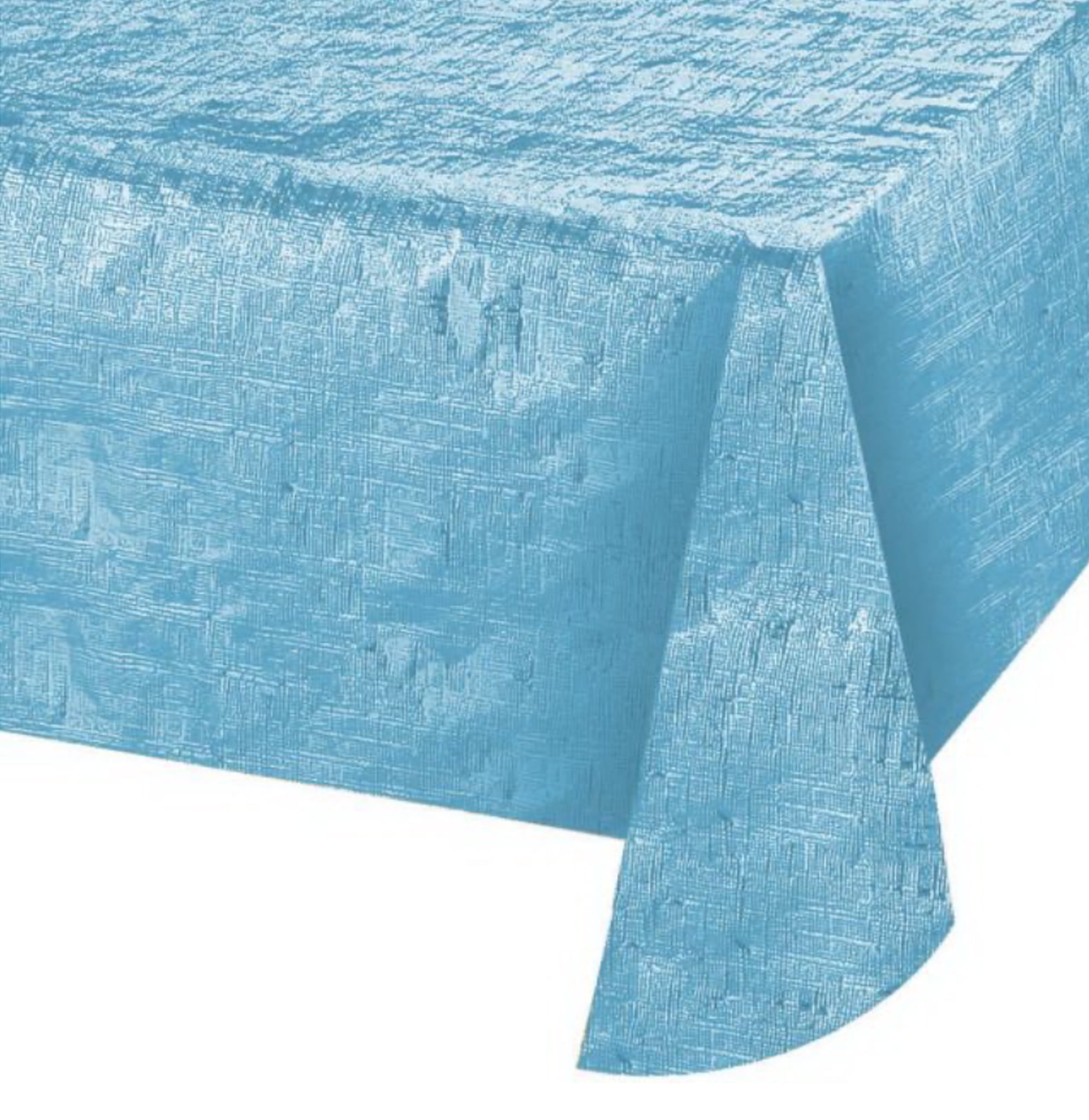 Light Blue Metallic Paper Tablecloth 54" x 84" by Way to Celebrate ...