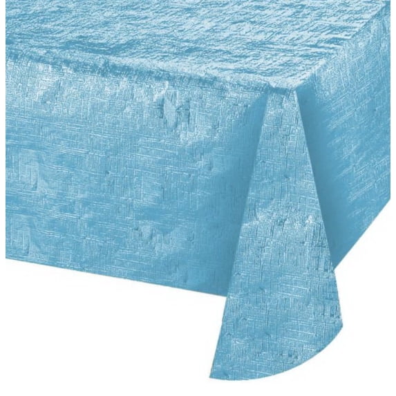 Light Blue Metallic Paper Tablecloth 54" x 84" by Way to Celebrate ...