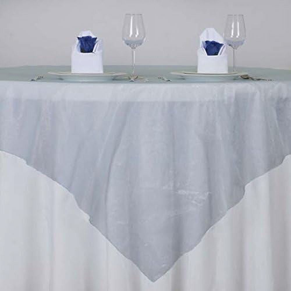Light Blue Organza Table Overlay 72x72 (Table Toppers)-Pack of 5 ...