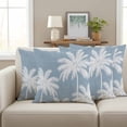 Light Blue Palm Trees Pillow Covers Set of 4, Summer Beach Tropical ...