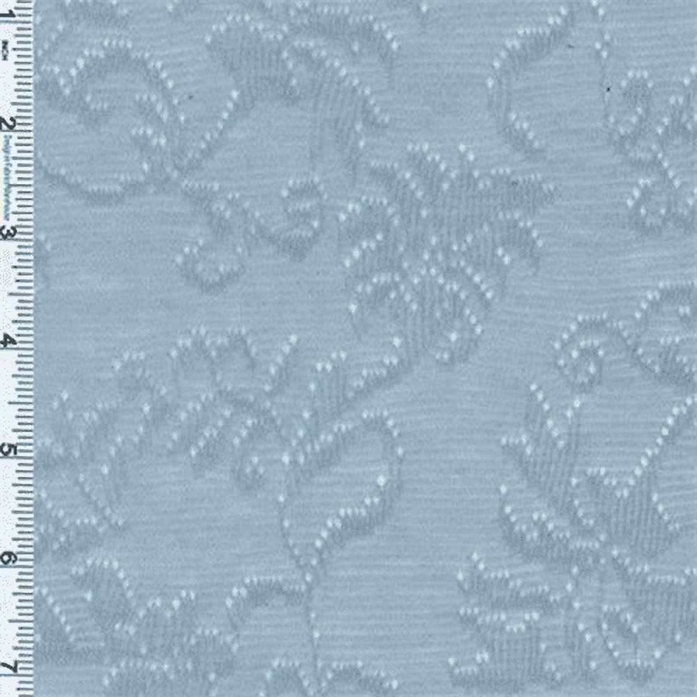 Light Blue Pointelle Floral Jacquard Knit, Fabric Sold By the Yard ...