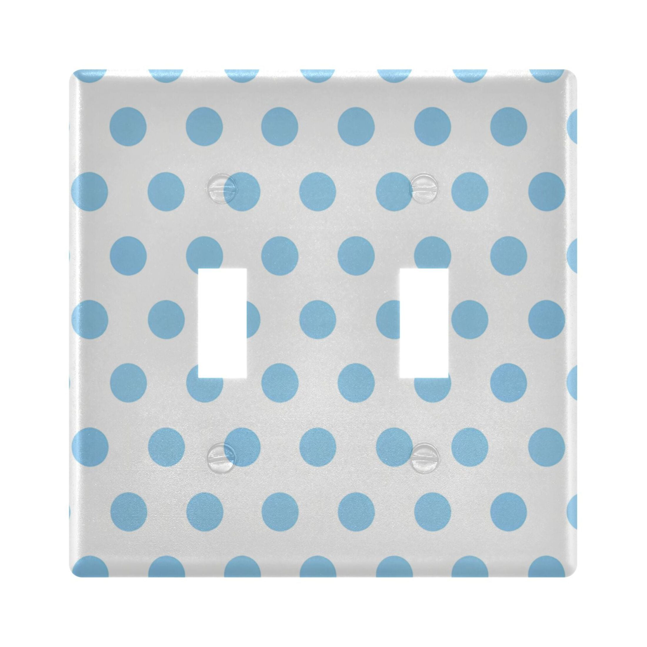 Light Blue Polka Dot Light Switch Plate Covers 2 Gang Wall Plate ...