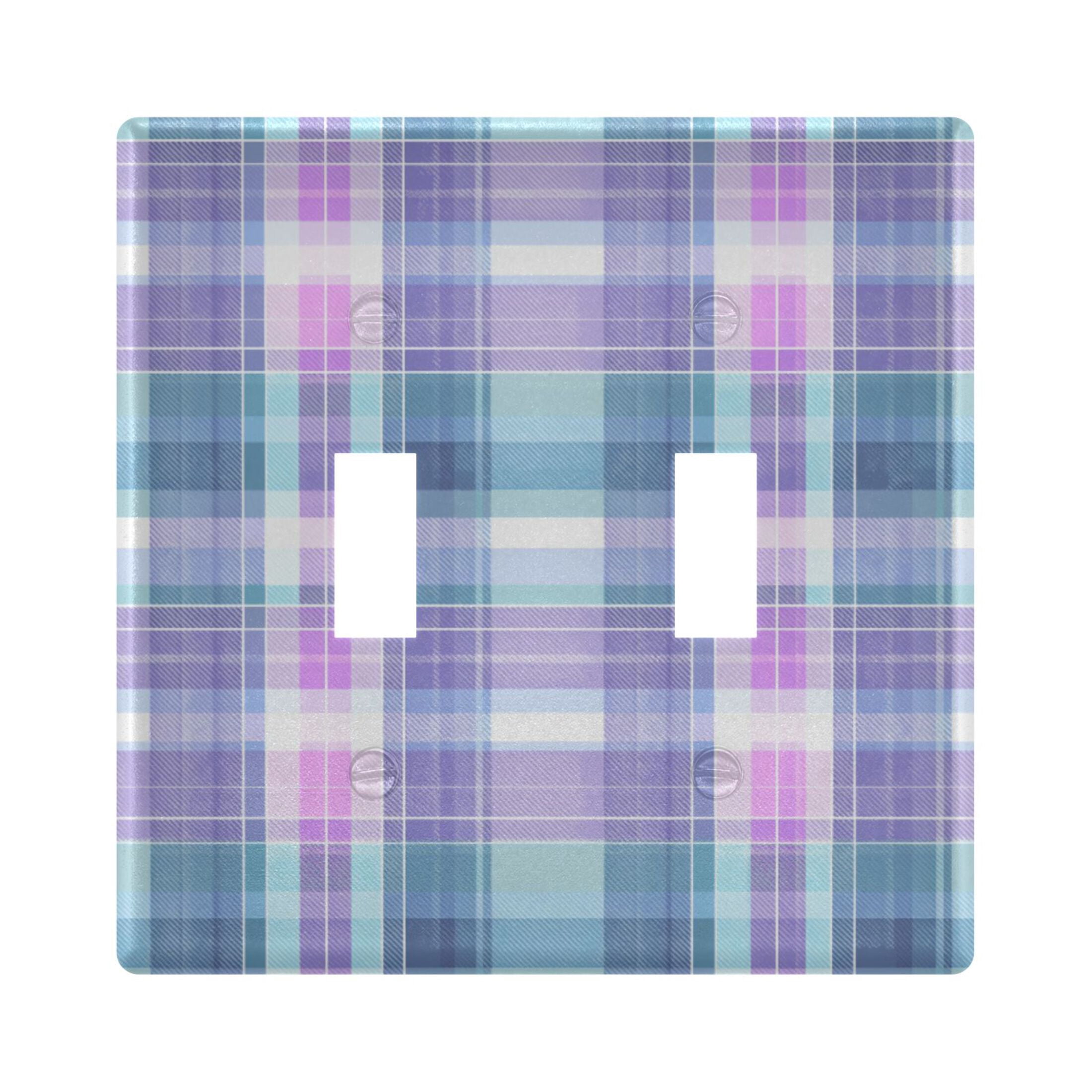 Light Blue Purple Colored Checkered Pattern Light Switch Cover ...