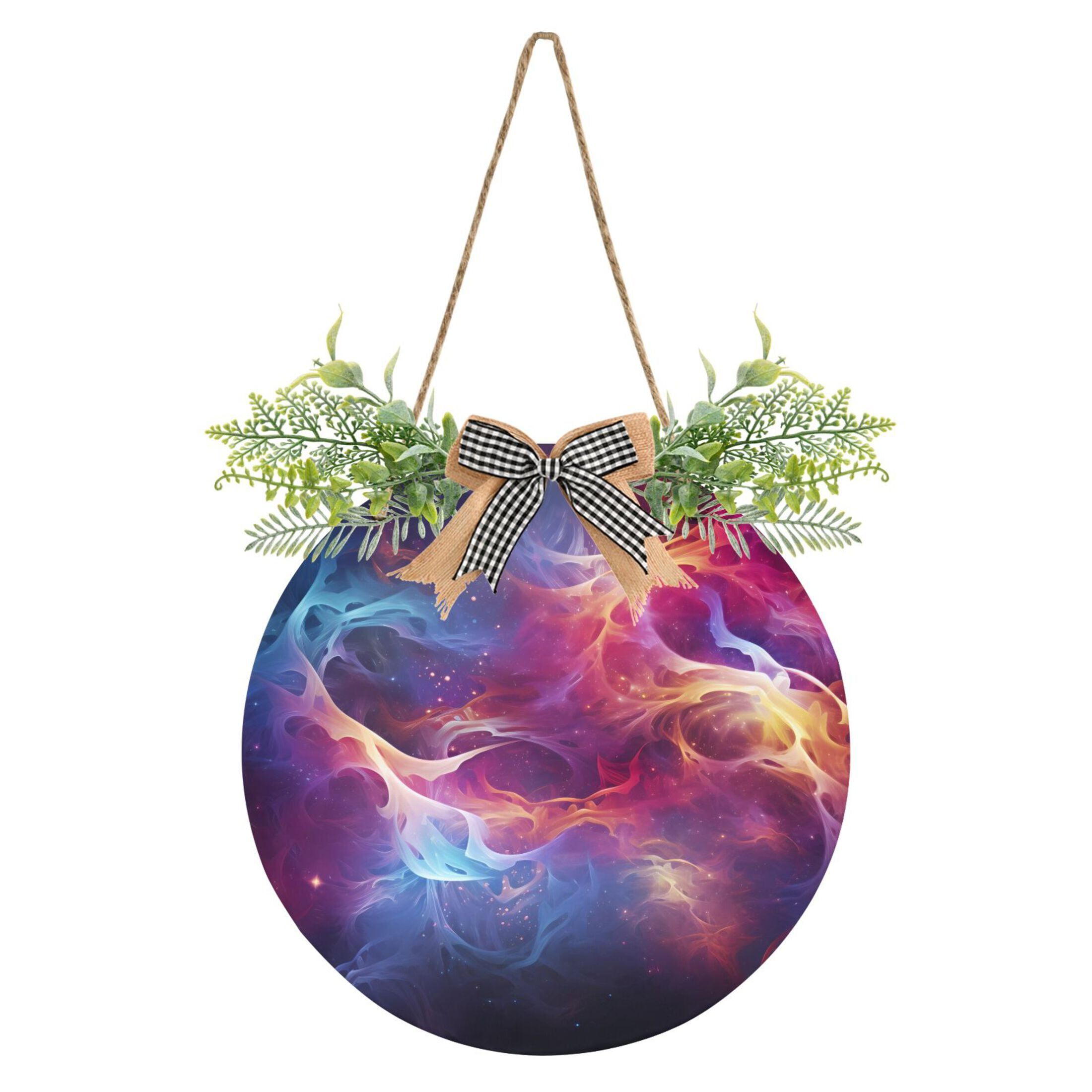 Light Blue Red Tie Dye Welcome Front Door Sign Round 12 inch Porch ...