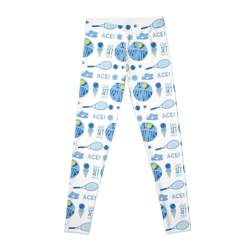 Light Blue Retro Tennis Sticker Pack Leggings exercise clothing for ...