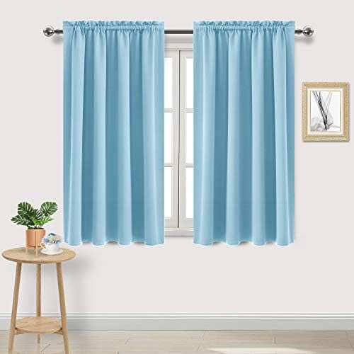 Light Blue Room Darkening Blackout Curtains - Thermal Insulated Privacy ...