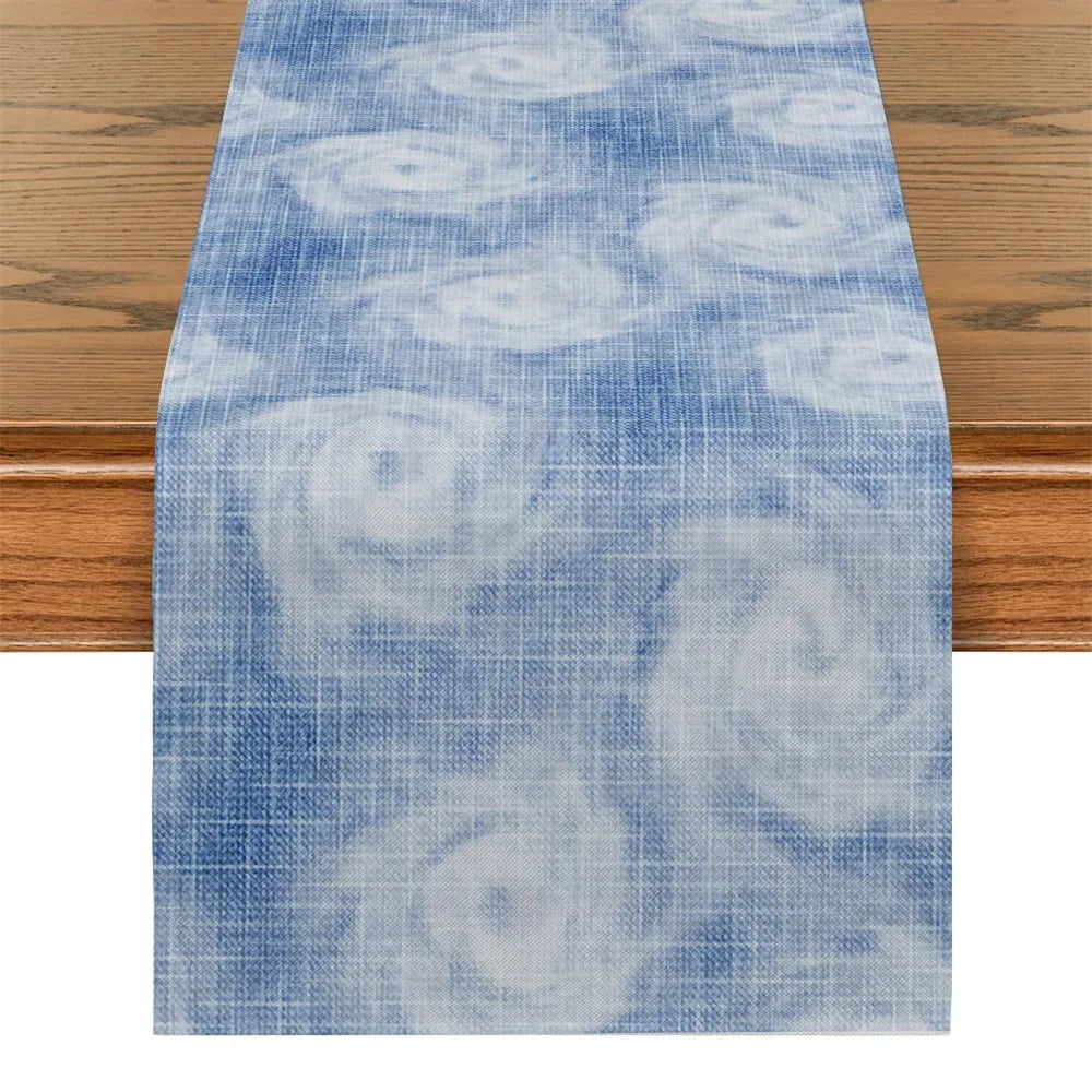 Light Blue Rose Table Flag Blur Flower Table Runner Abstract Art Hotel ...