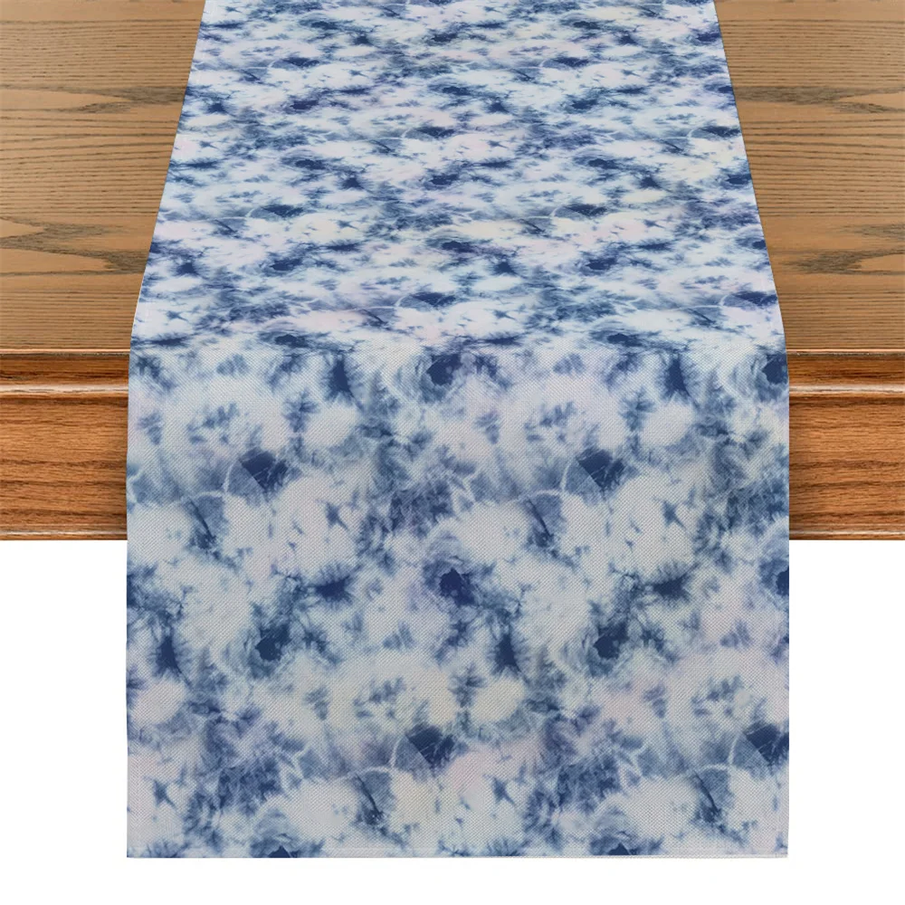 Light Blue Rose Table Flag Blur Flower Table Runner Abstract Art Hotel ...