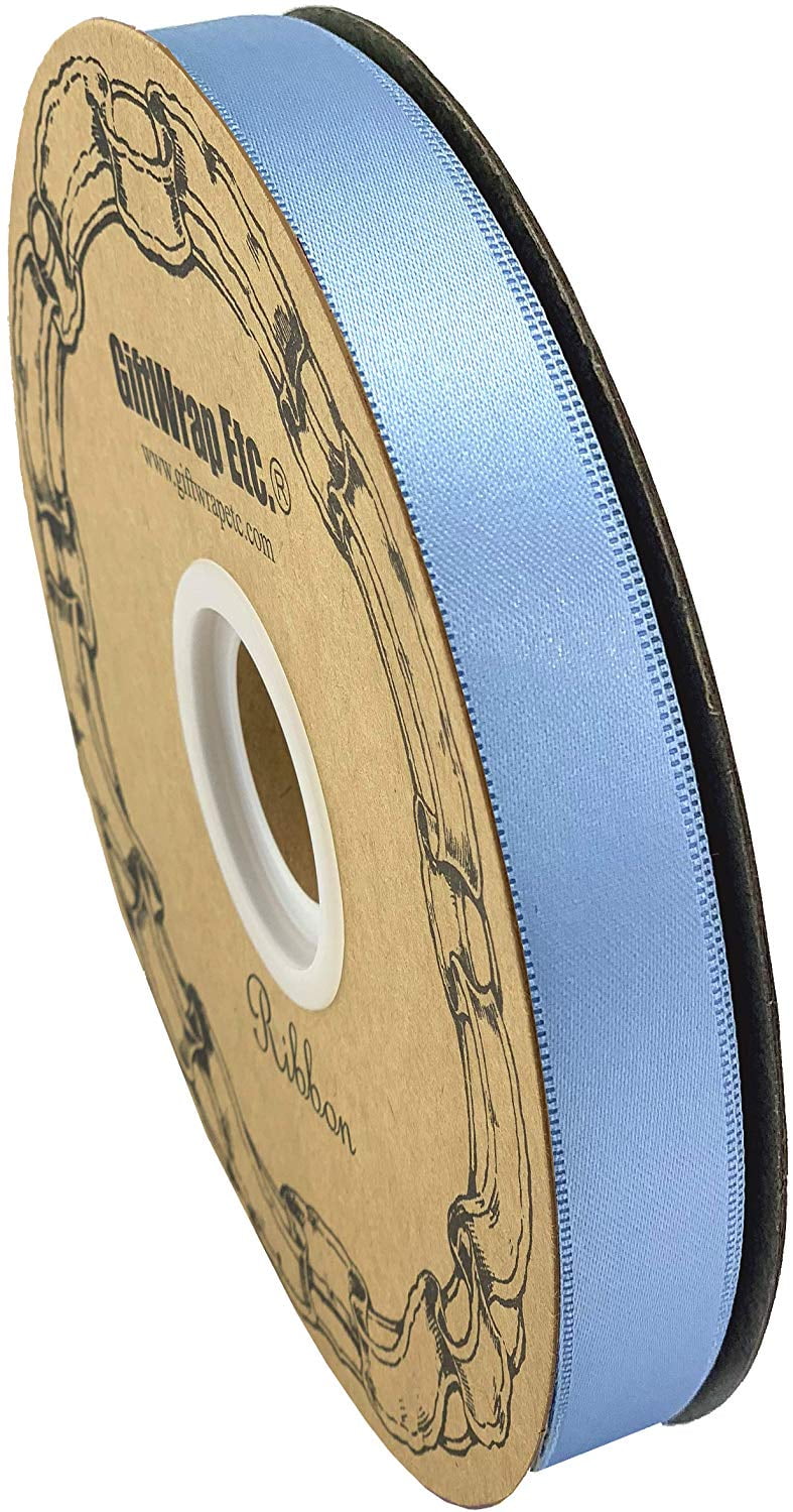 Light Blue Satin Fabric Ribbon - 5/8" x 100 Yards, Easter, Spring, Baby ...