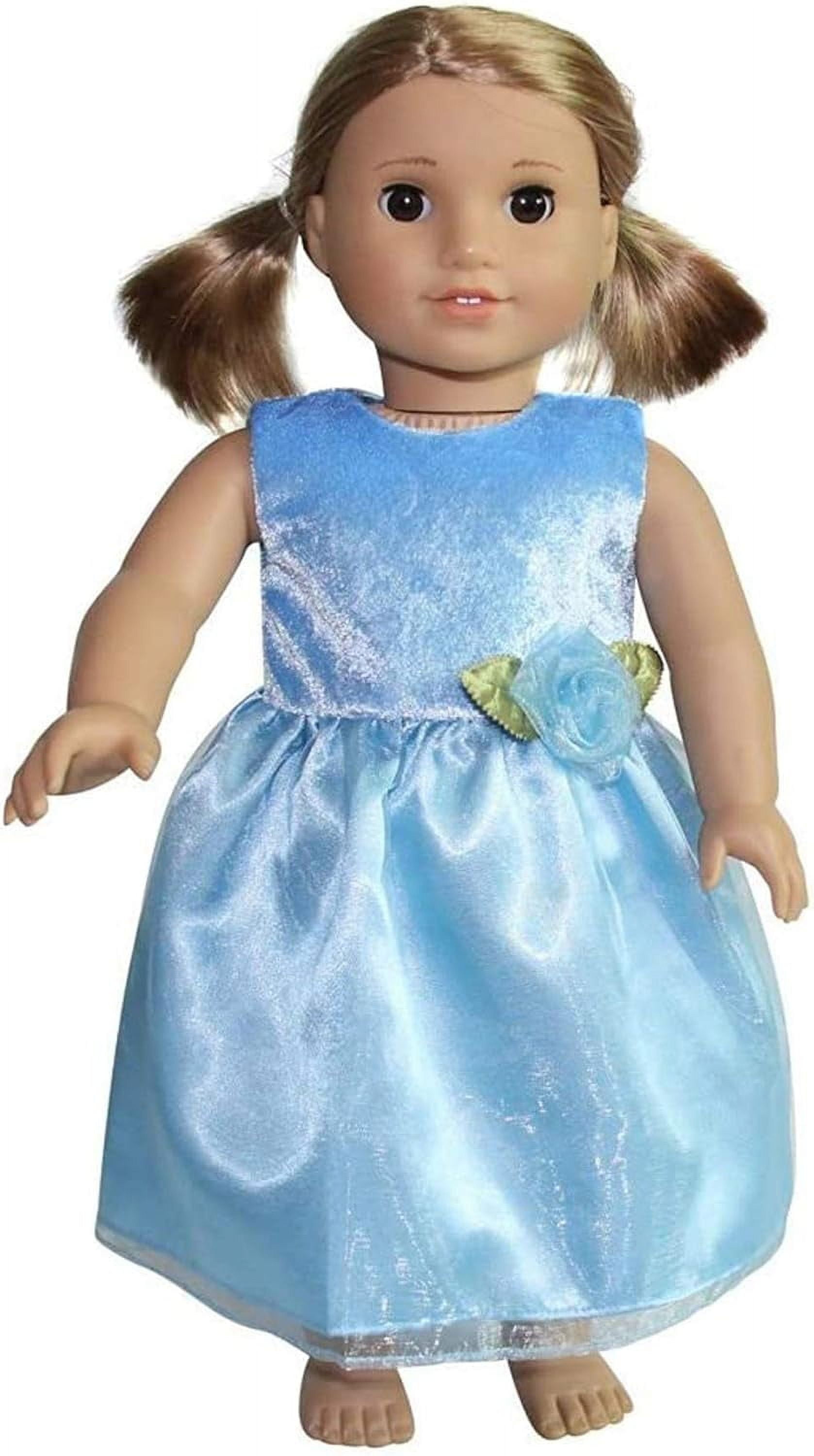 Light Blue Satin & Velvet 18" Doll Formal Holiday Party Dress (Doll not included) - Walmart.com