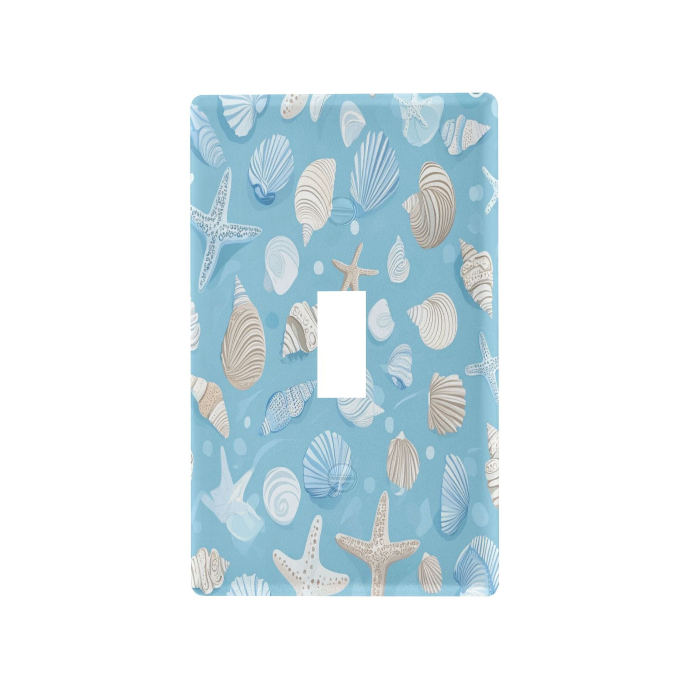 Light Blue Seashells and Starfish Light Switch Cover Switch Plate ...