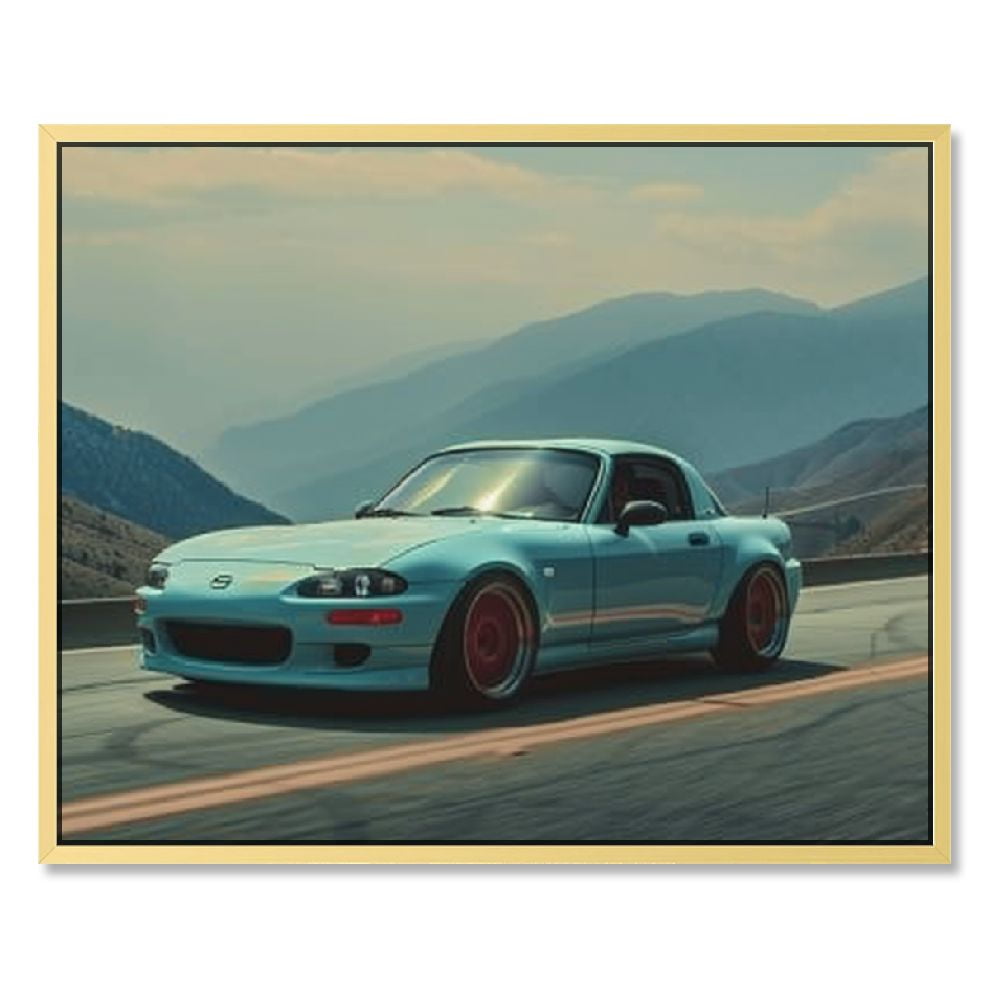 Light Blue Sport Car Drift Cool Jdm Poster Canvas Wall Art Posters ...