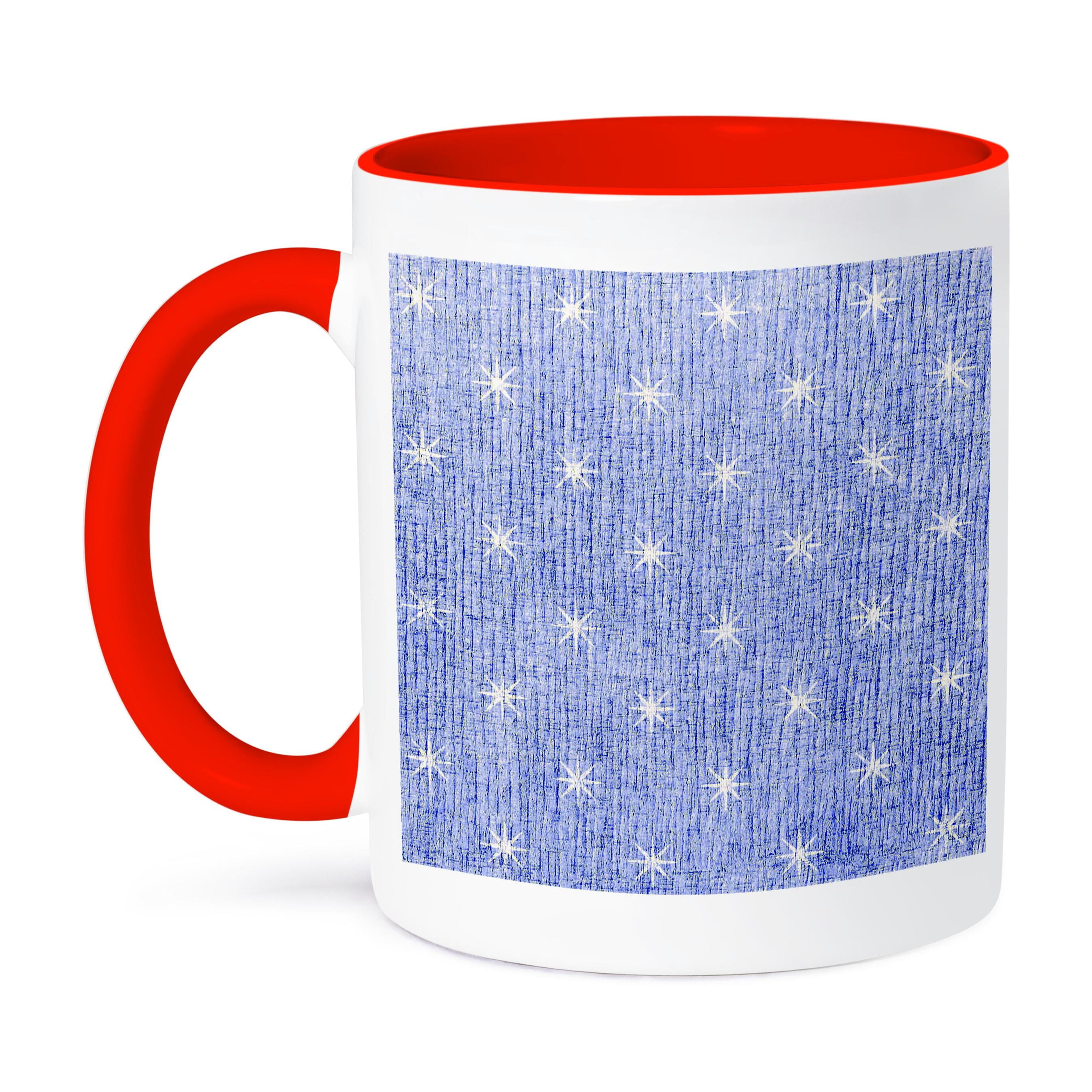 3dRose, Light Blue Stars, 11oz Two-Tone Red Mug - Walmart.com