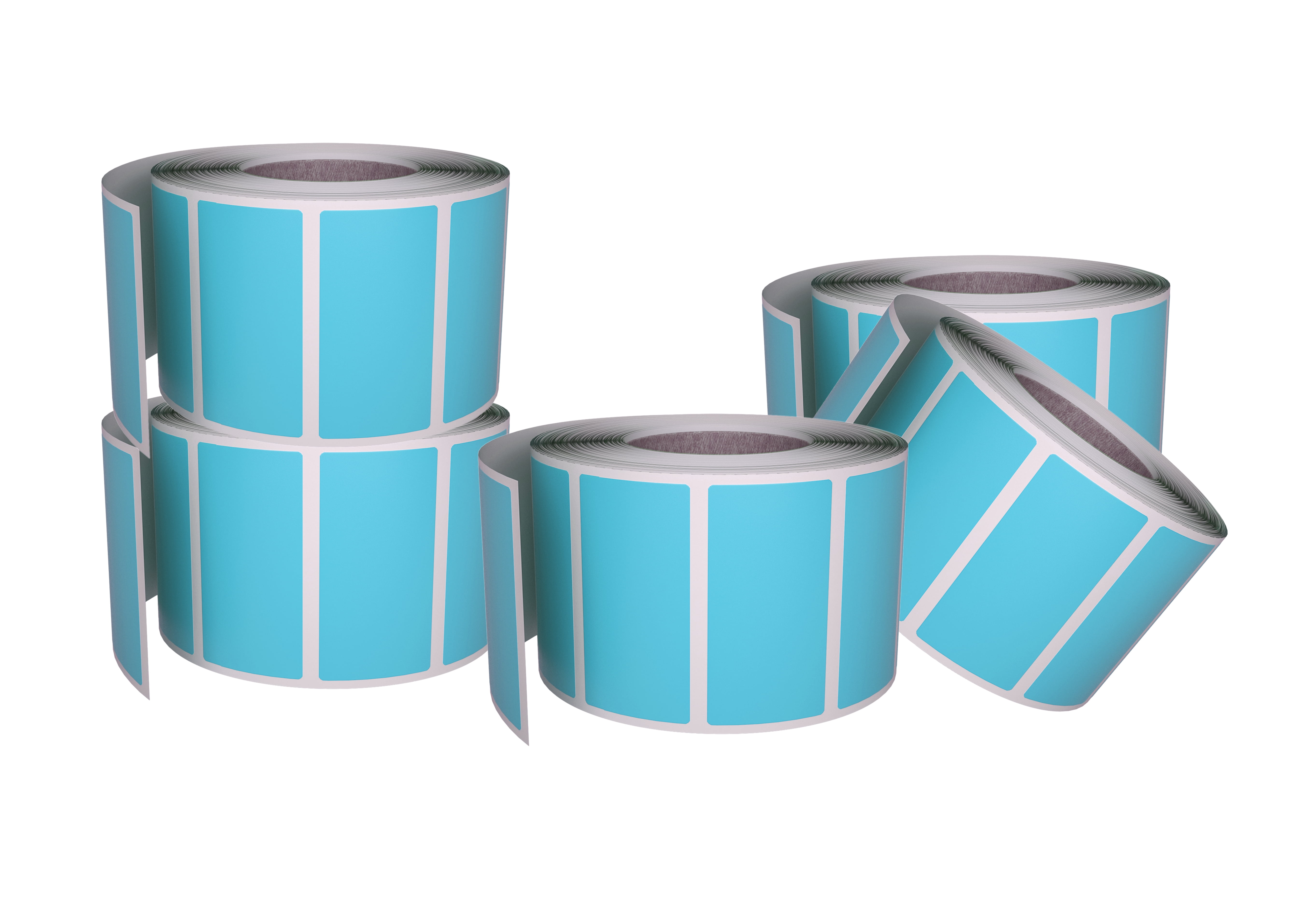 Light Blue Sticker Label Rolls 1.57 x 0.75 inch, 5 Rolls- 2500-Pack ...