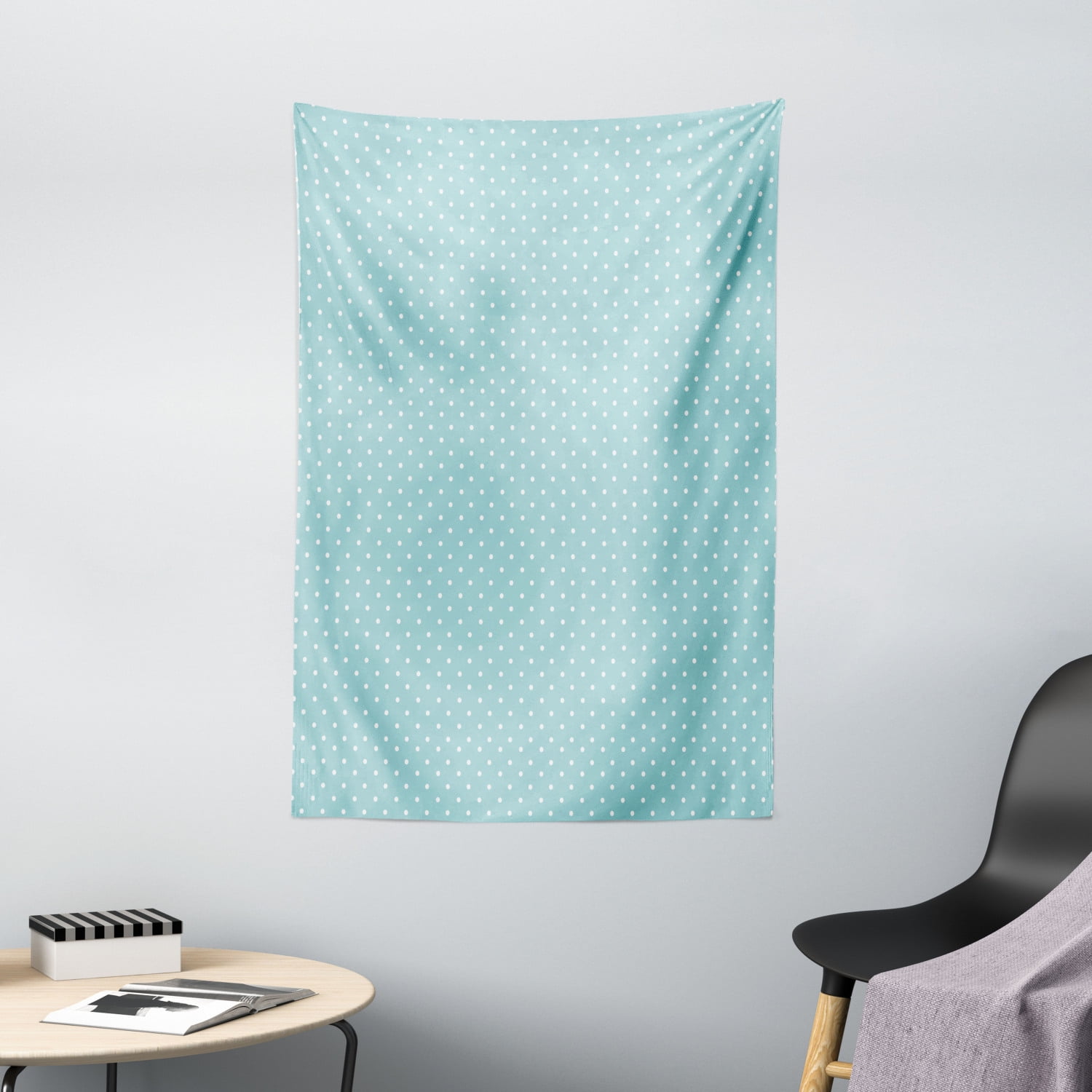 Light Blue Tapestry, Classic Polka Dots Vintage Design Stylish Cottage ...