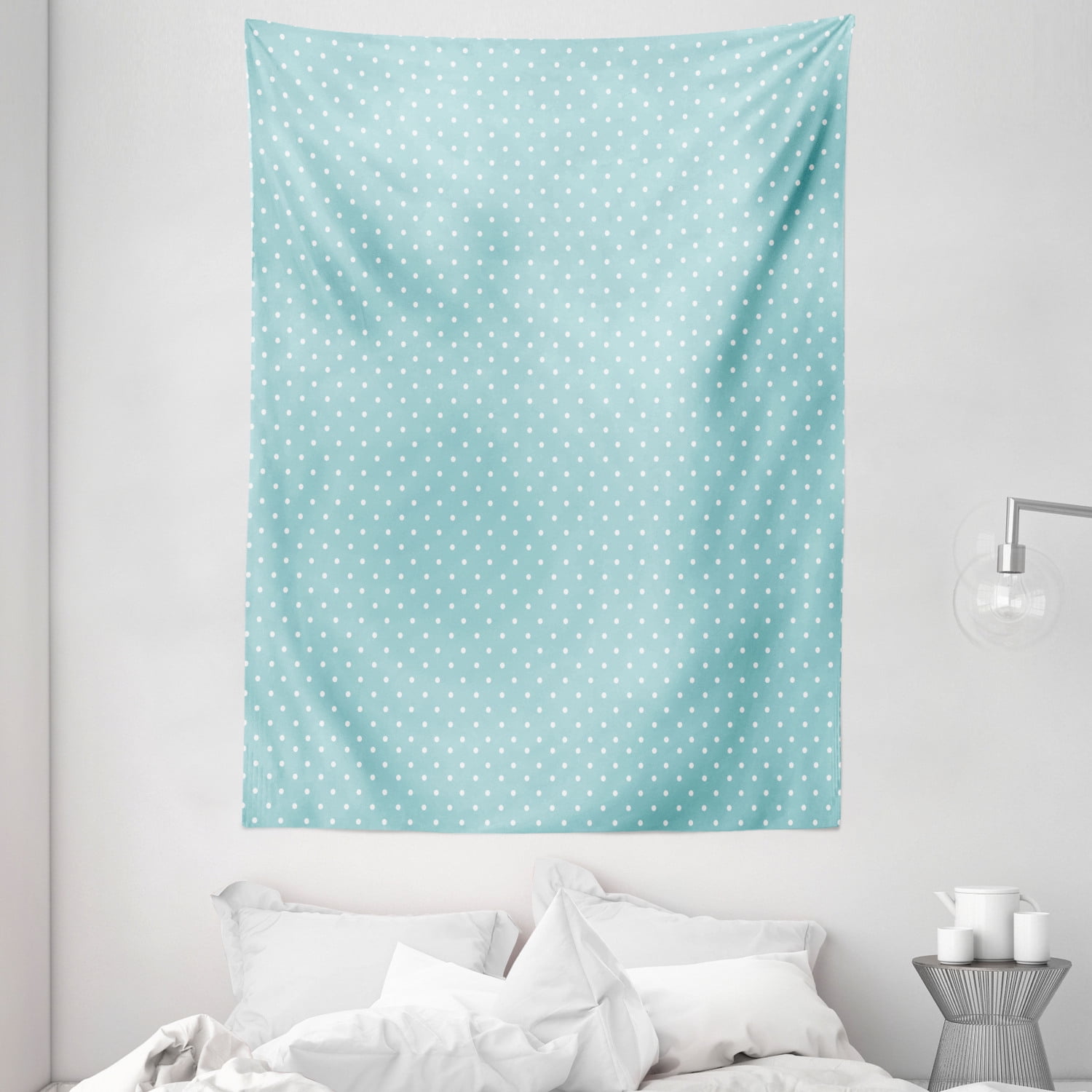 Light Blue Tapestry, Classic Polka Dots Vintage Design Stylish Cottage ...