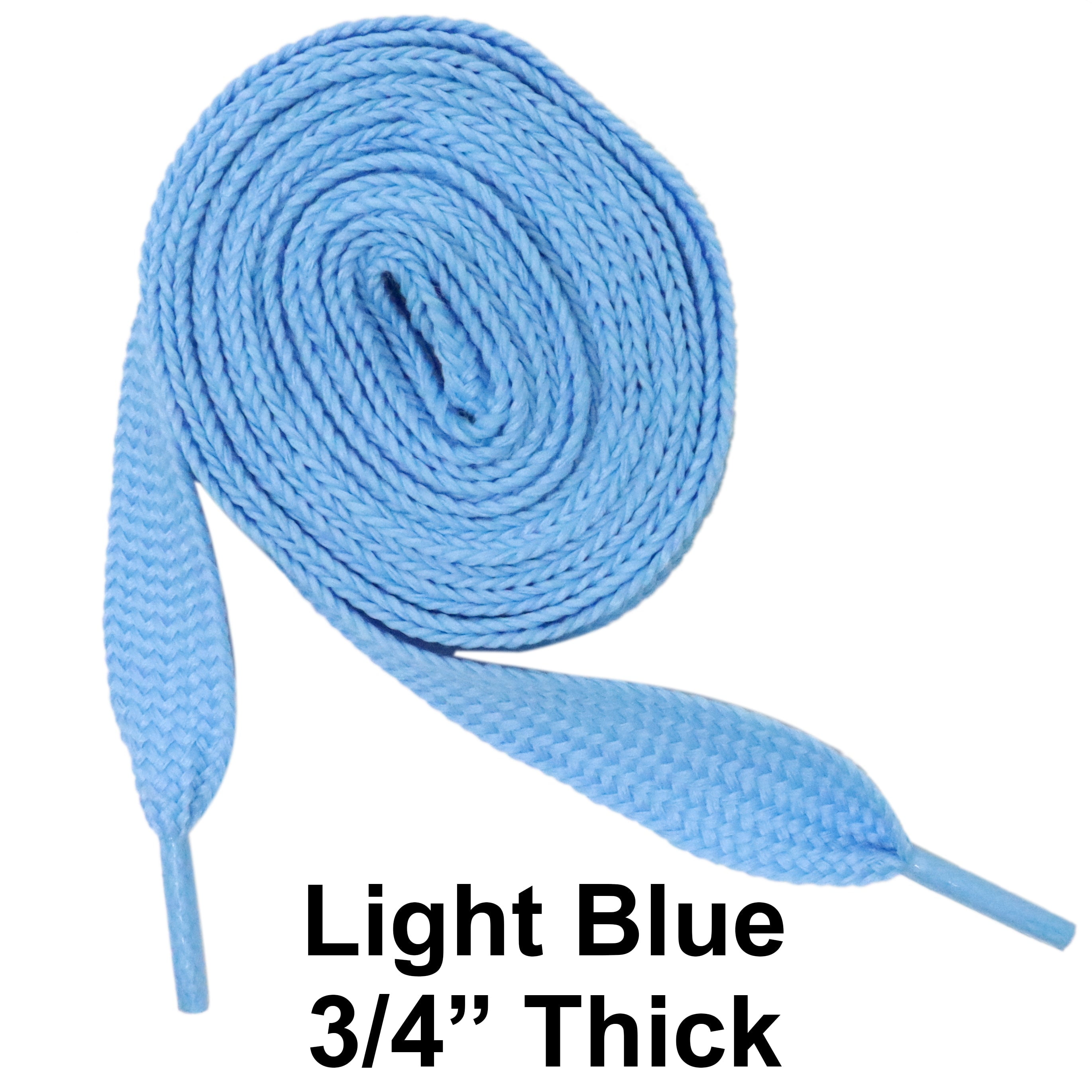 Light Blue Thick 3/4" Width Flat Athletic Sneaker 54 Inch Shoelaces ...