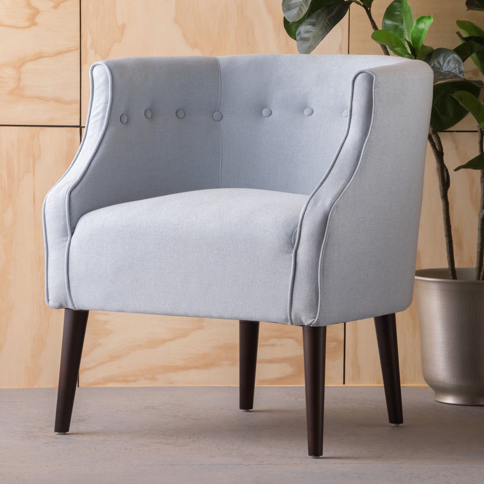 Light Blue Tub Chair, 24.47 lb Product Weight | Smooth Upholstery for ...