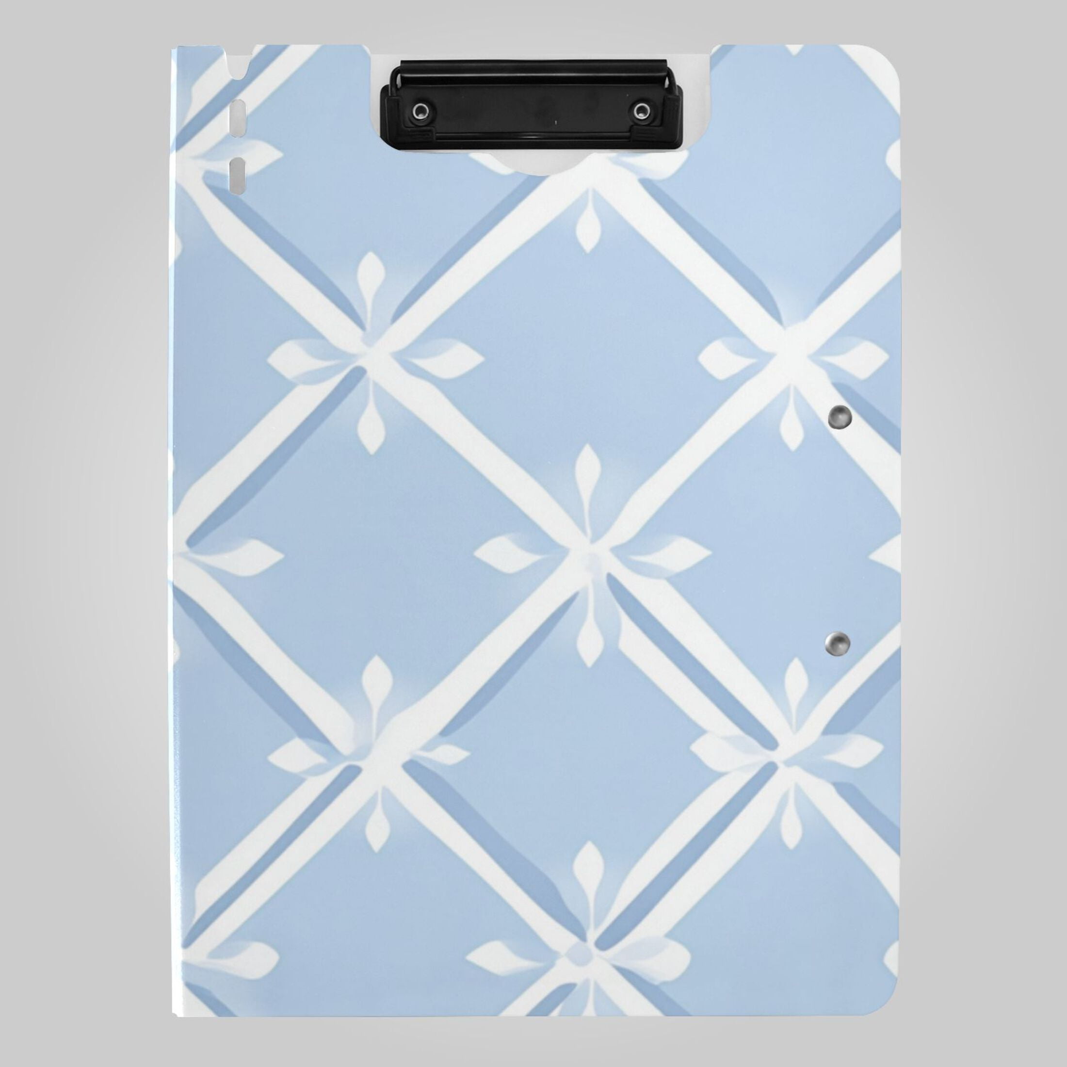 Light Blue Twill Checkerboard Foldable Binder Folder Clipboard with Pen ...