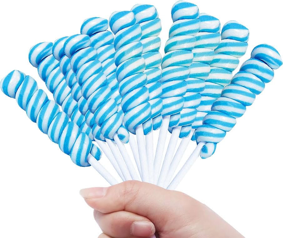 Light Blue Twisty Lollipops DMF15 - 24 Unicorn Suckers Individually ...