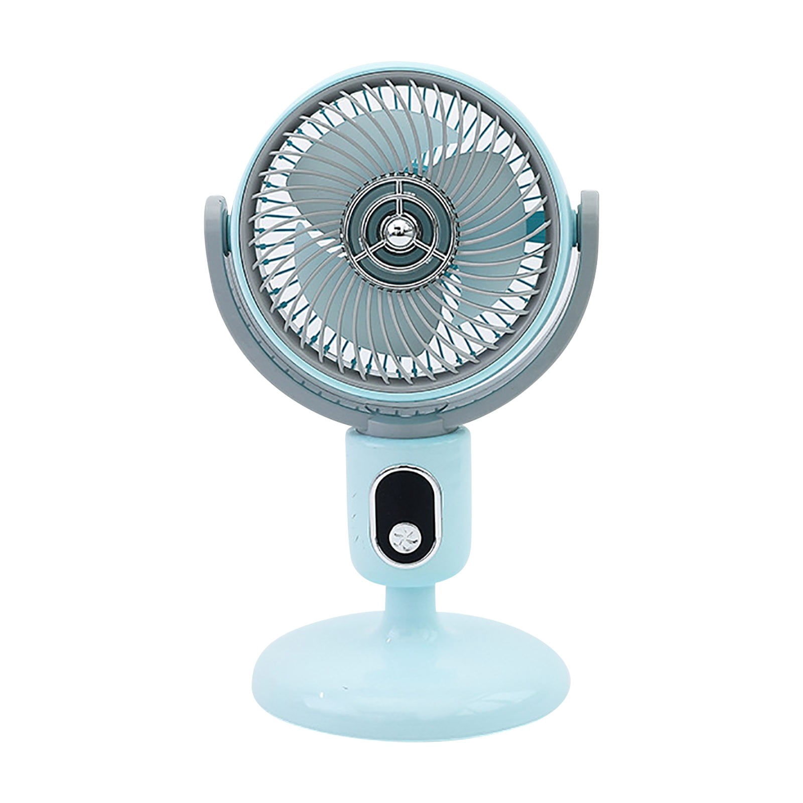 Light Blue Usb Desktop Fan Digital Night Light Three Speed High Wind ...