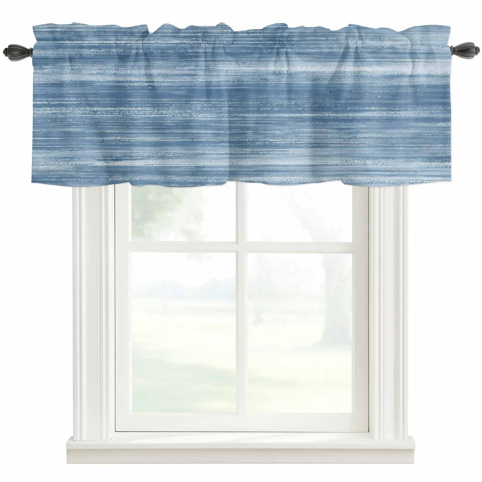 Light Blue Valances for Windows Modern Abstract Gradient Blue Lines ...