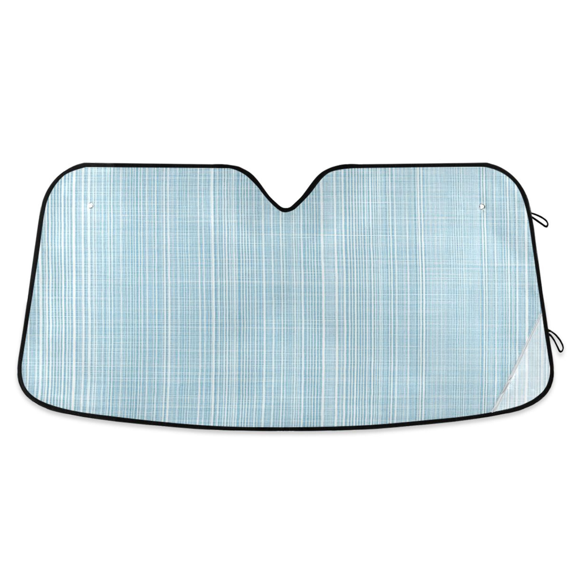 Light Blue Vertical White Lines Fabric Texture Windshield Sun Shade ...