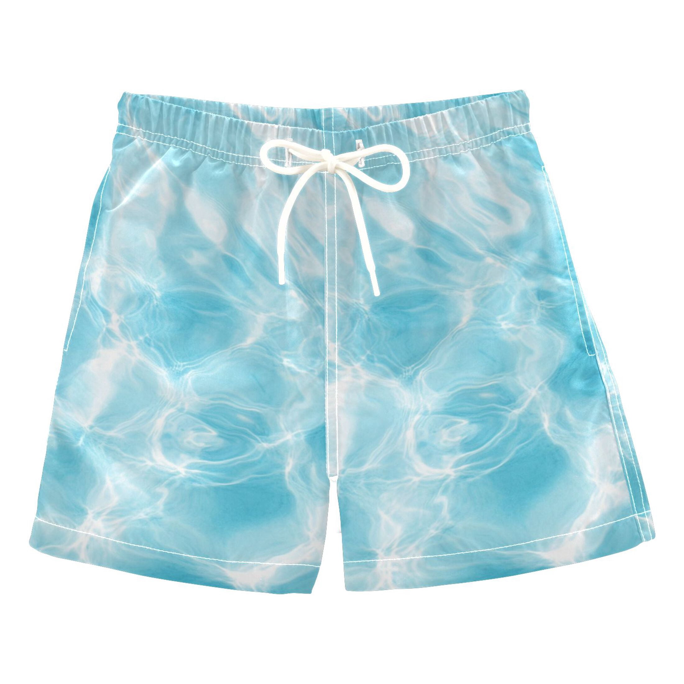 Light Blue Water Texture Boys' Swim Trunks Board Shorts Beach Pants ...