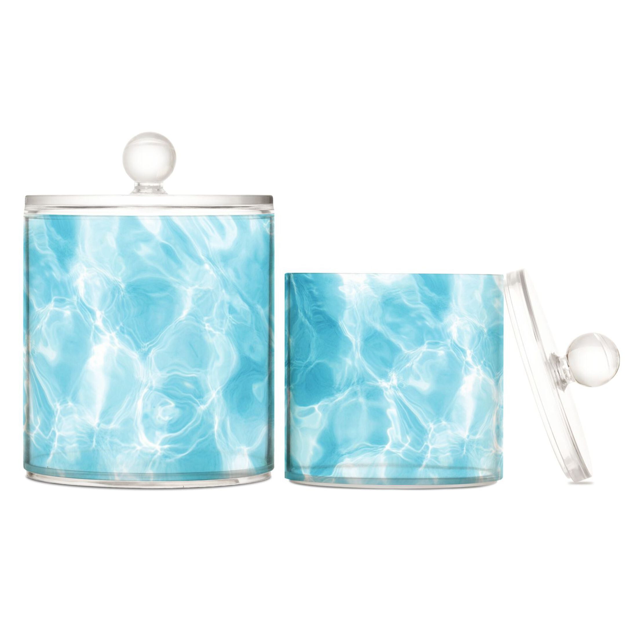 Light Blue Water Texture Translucent Plastic Cans Storage Canisters ...