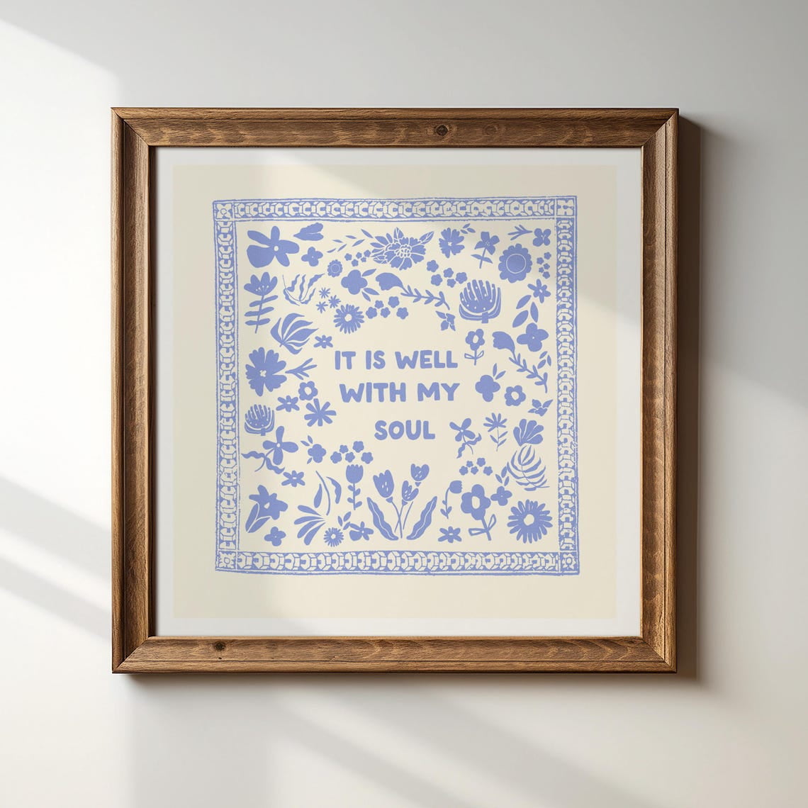 Light Blue It Is Well With My Soul Square Print, Instant Kitchen ...