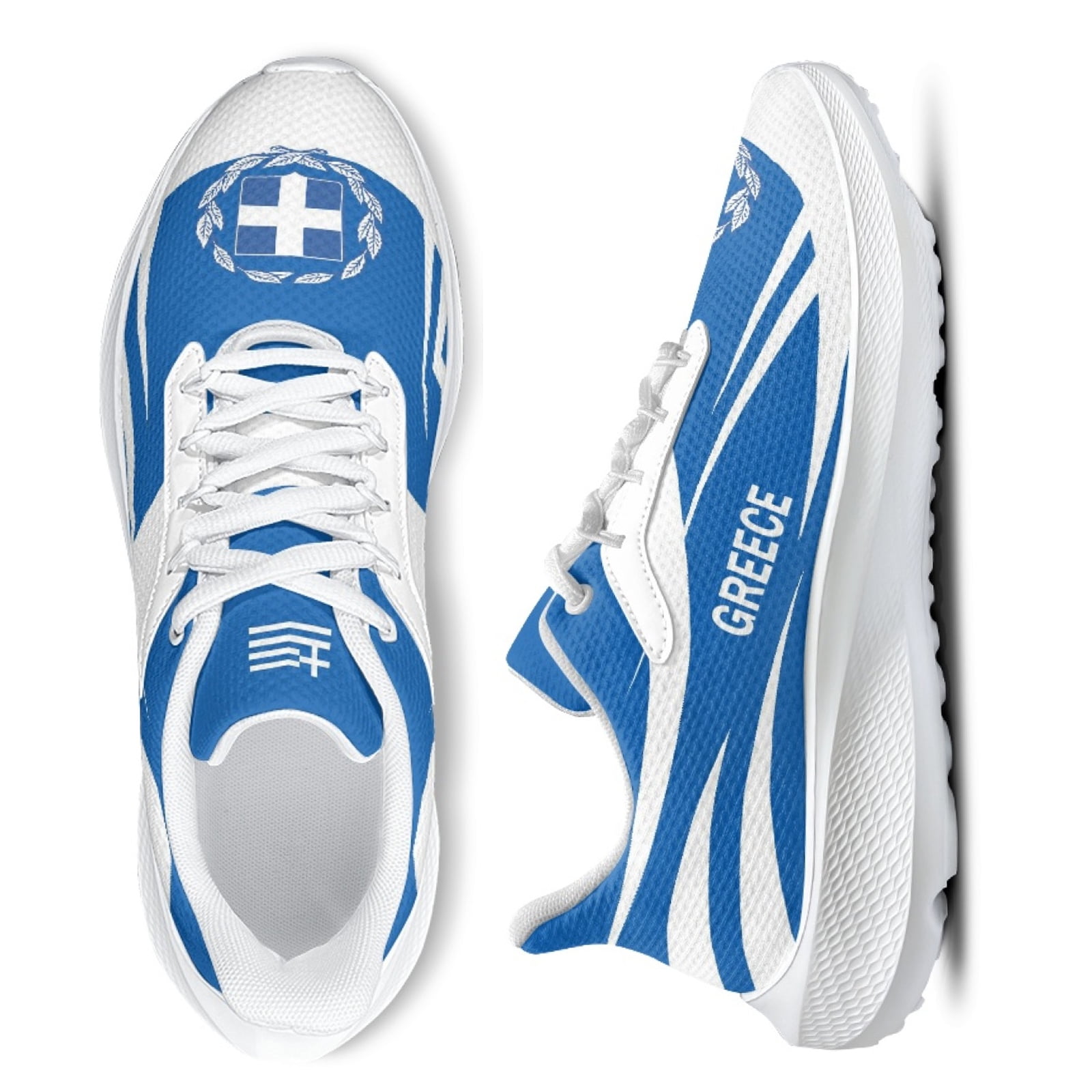 Light Blue Women's New Sneakers Greece Flag Design Brand Summer ...