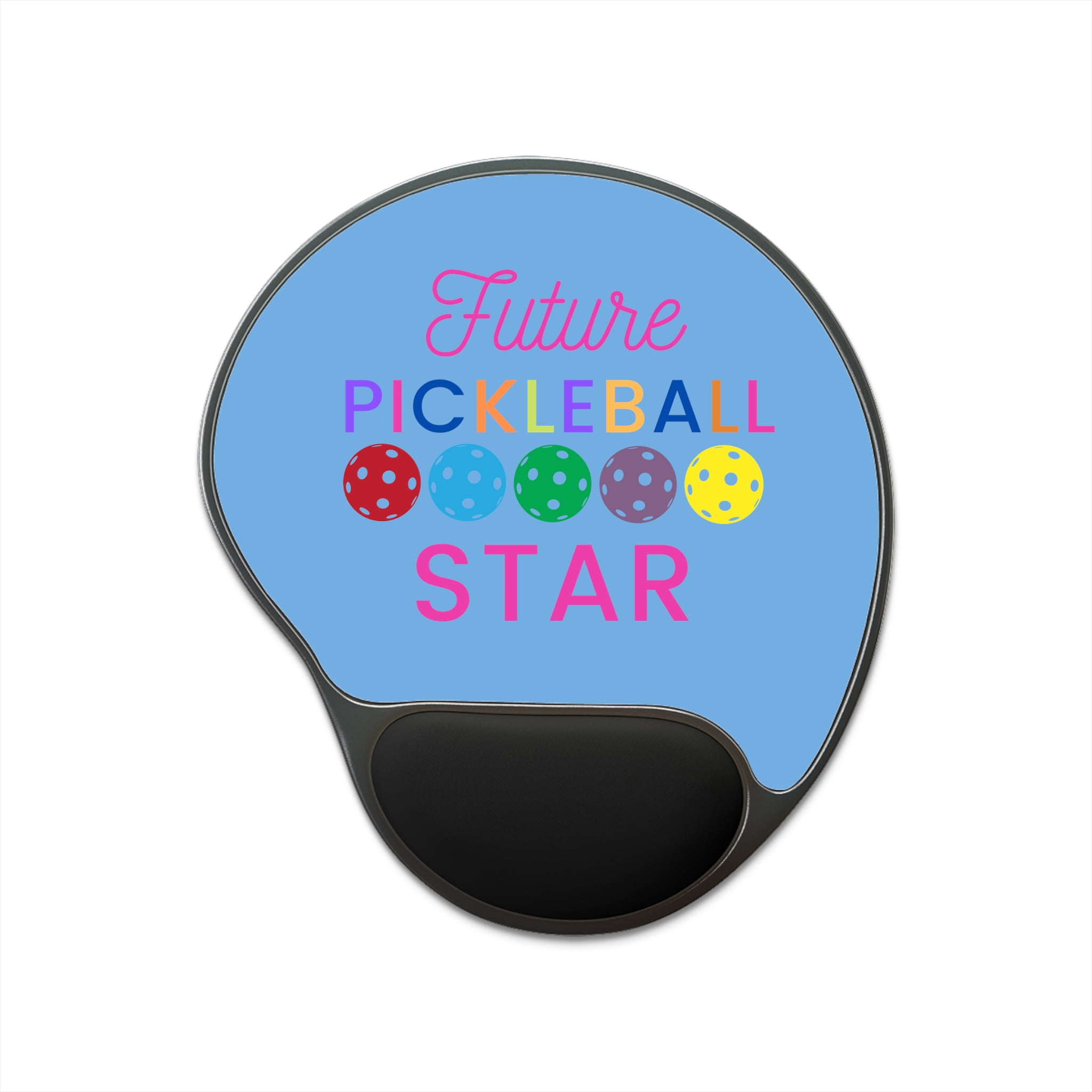 Light Blue with Pink Future Pickleball Star Mouse Pad With Wrist Rest ...