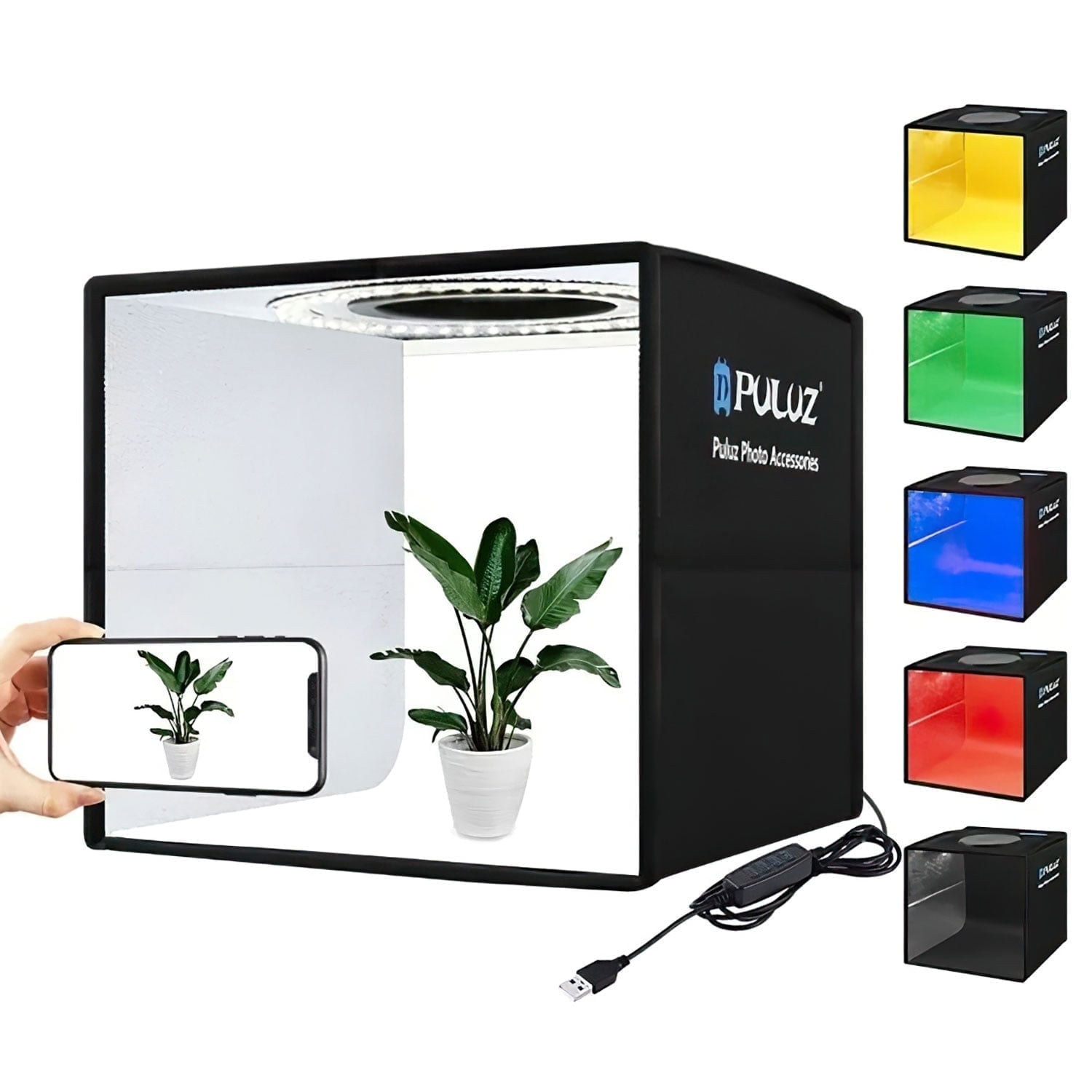 Light Box Photography, 9.8x9.8 inch Portable Photo Studio Box with LED ...