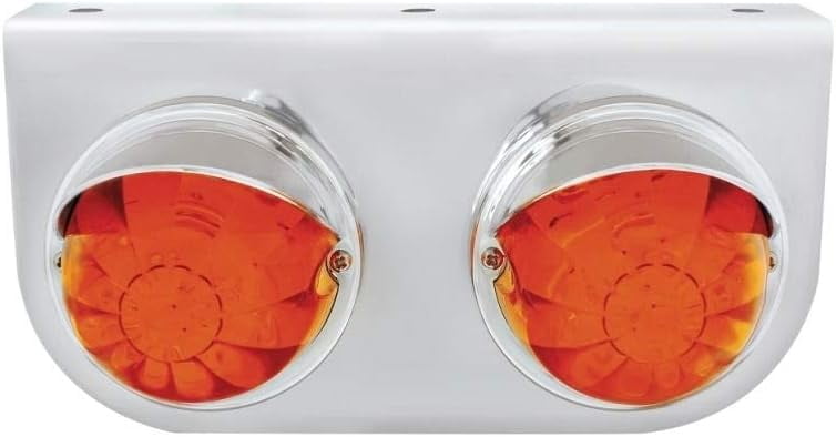 Light Bracket W/Two 17 LED Watermelon Lights & Visors -Amber LED/Dark ...