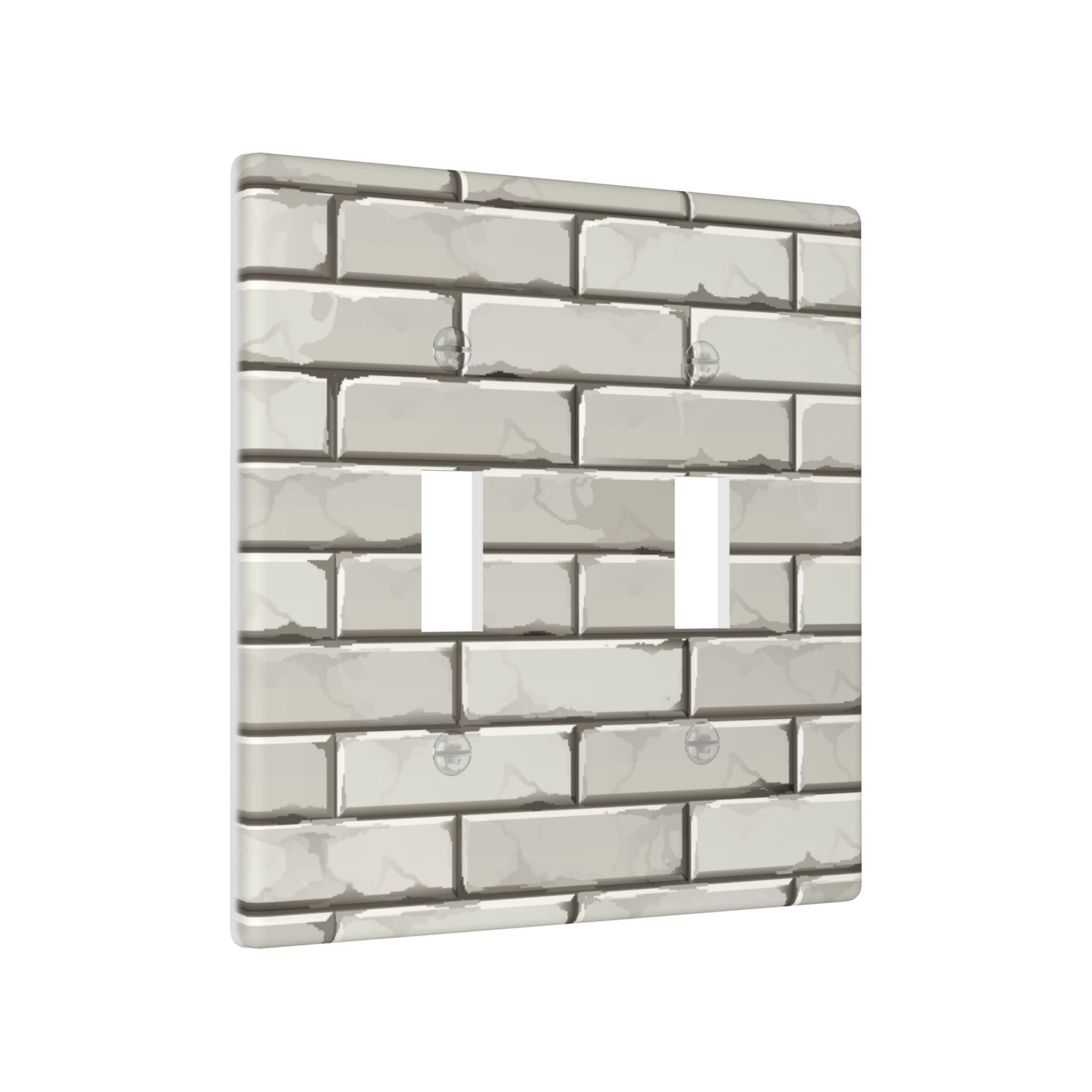Light Brick Wall Picture Background Double Toggle Light Switch Plate ...