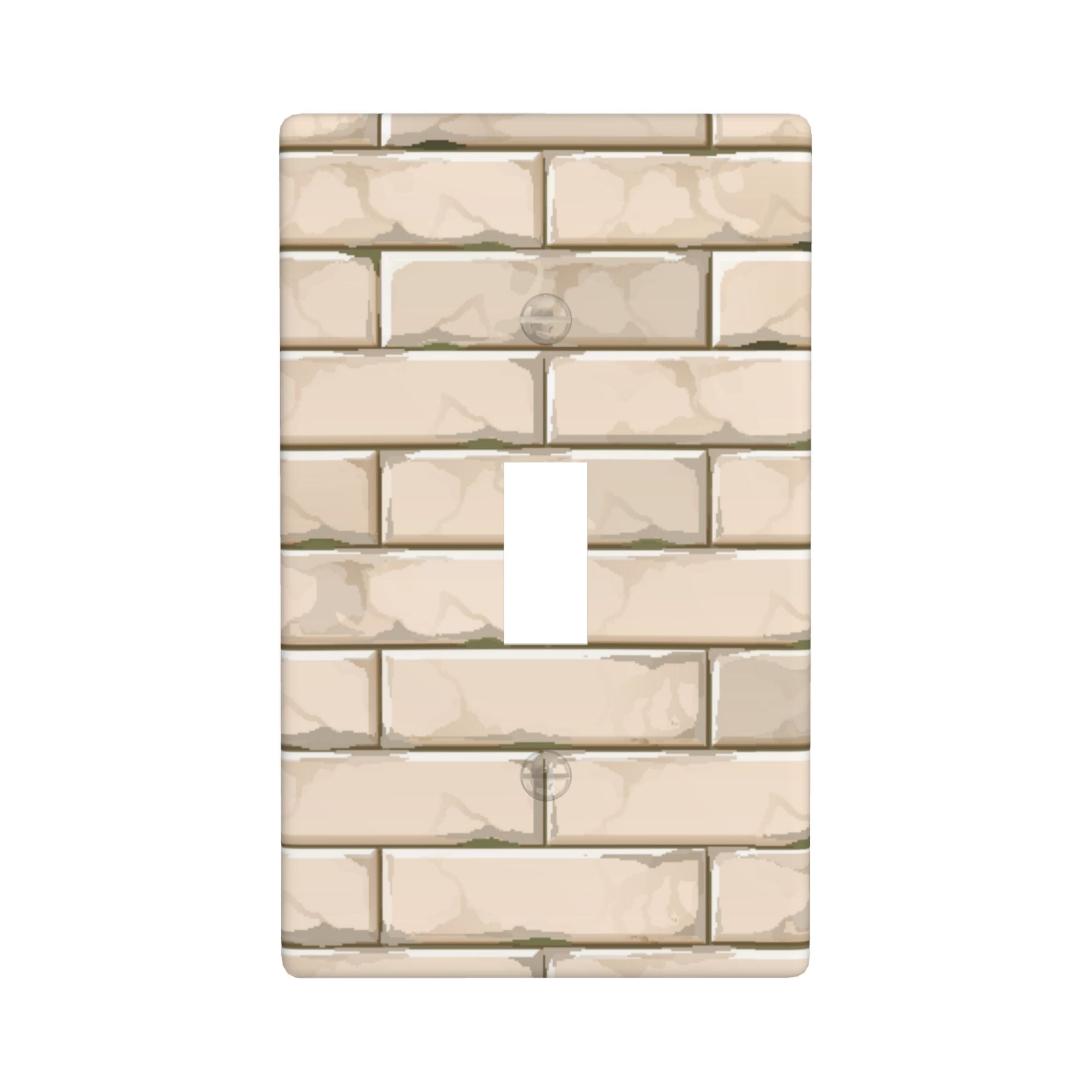 Light Brick Wall Picture Background Single Toggle Light Switch Plate ...