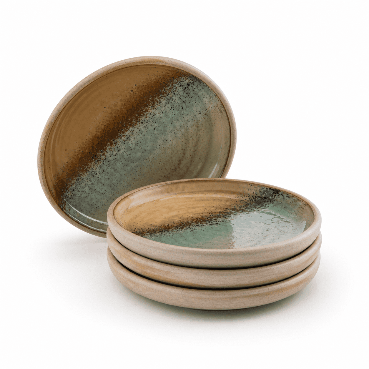 Light Brown 5 Inch Porcelain Appetizer and Dessert Plates Set of 4 ...