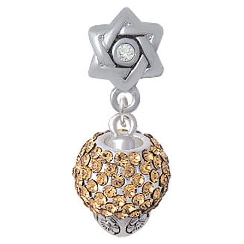 Light Brown Crystal Sparkle Spinner - Star of David with Clear Crystal ...