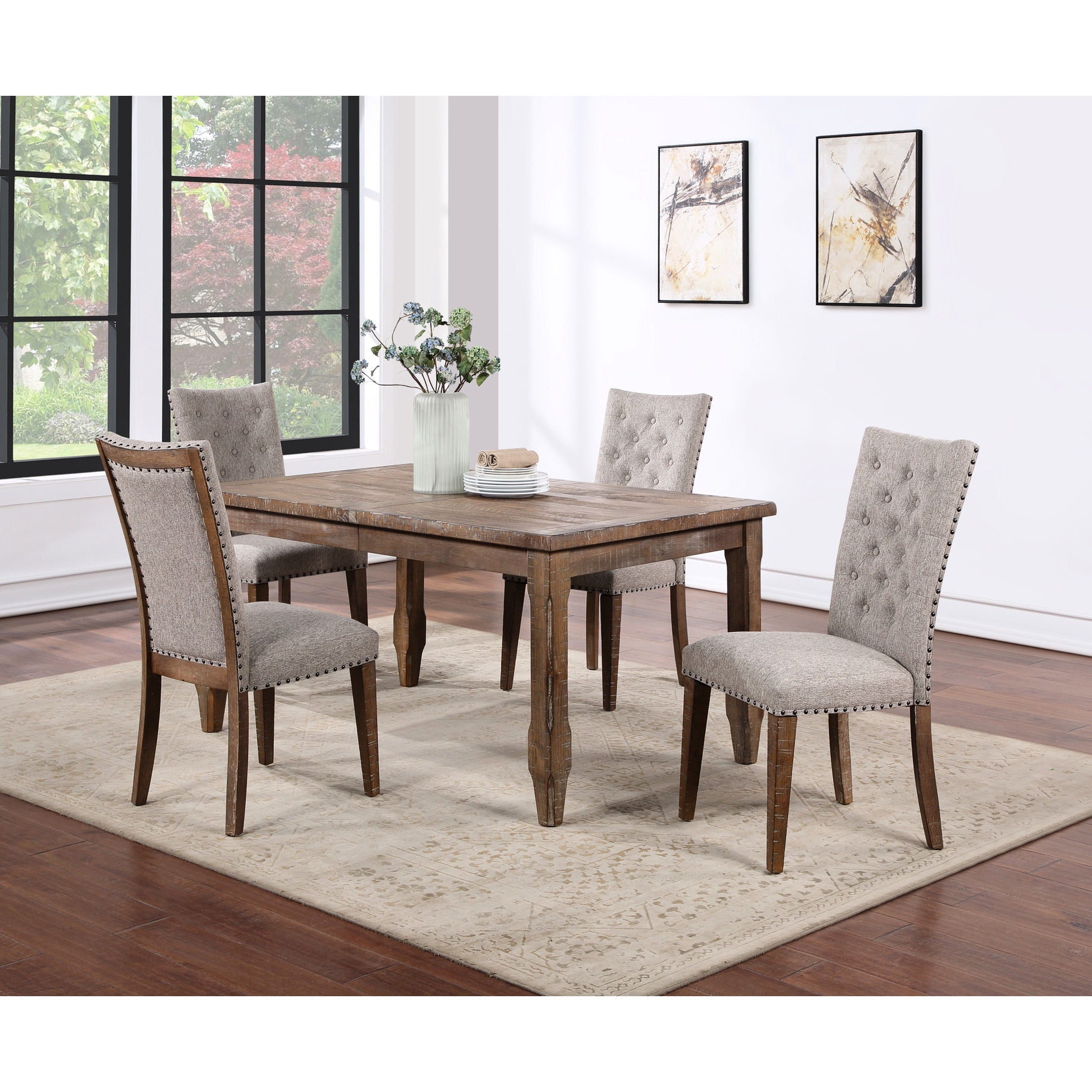 Light Brown Dining Set | Elegant Design for Family Meals | Pine and ...