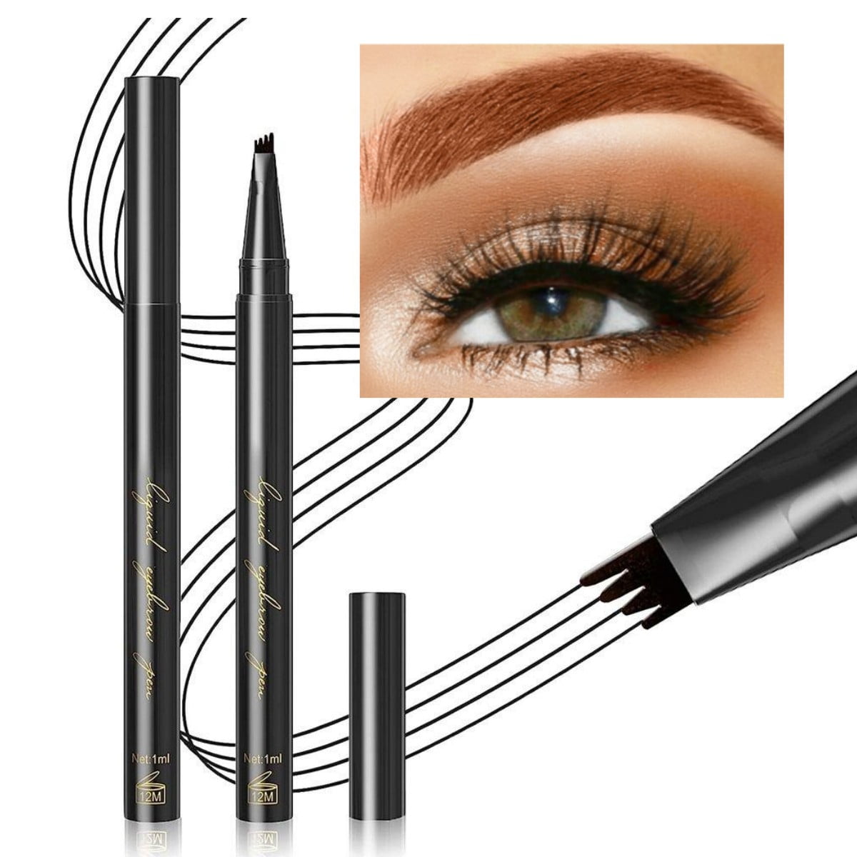Light Brown Eyebrow Pen - 4.9Inch Eyebrow Pencil with a Micro-Fork Tip ...