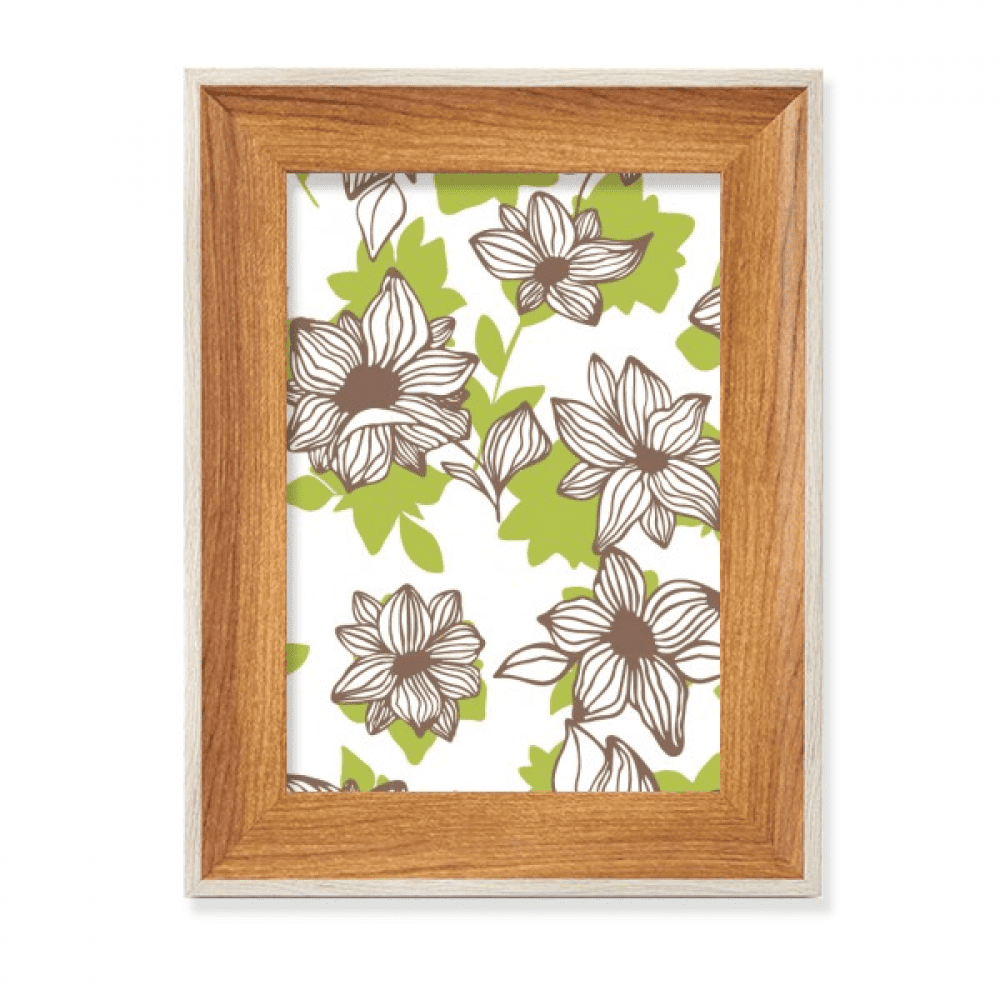 Light Brown Flower Paint Desktop Wooden Photo Frame Display Picture Art ...