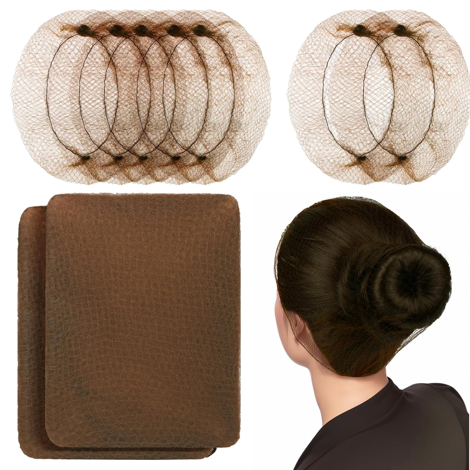 Light Brown Hair Nets, 24” Invisible Nylon Hair Nets for Women and Men ...