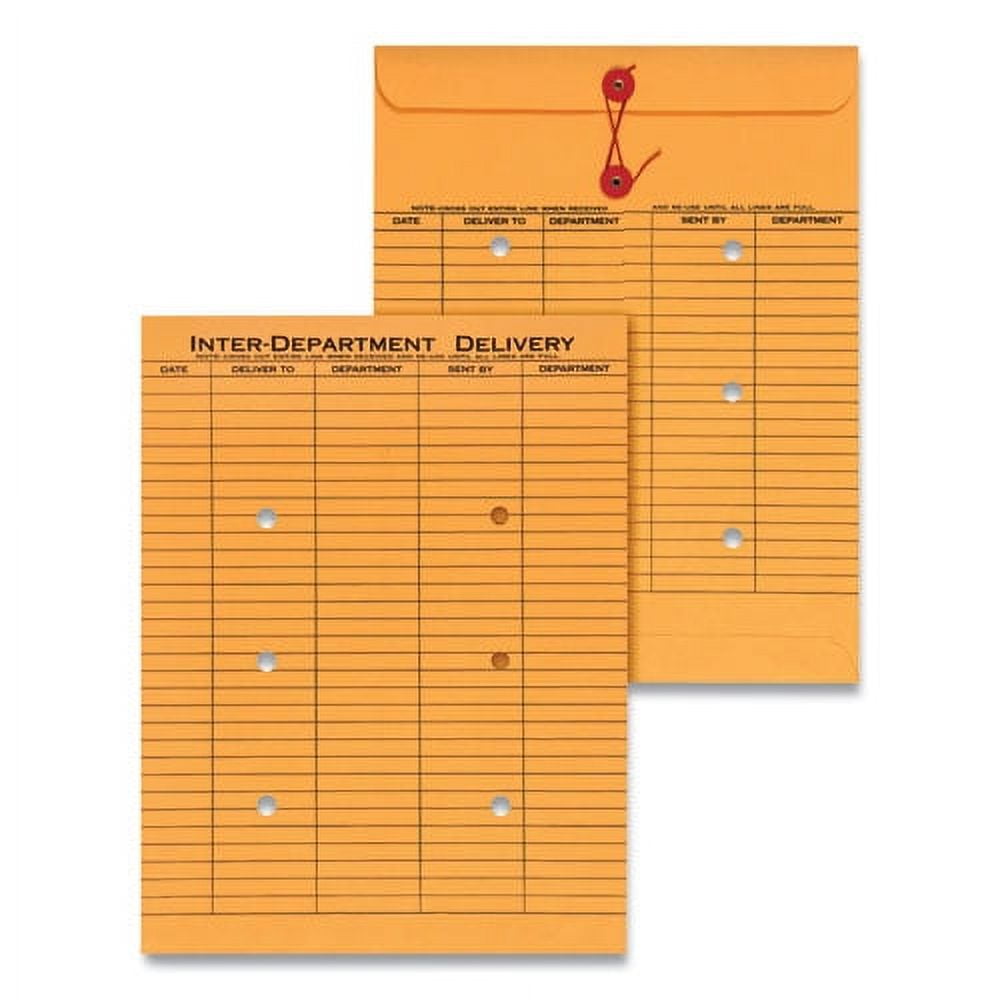 Light Brown Kraft String/Button Interoffice Envelope, #97, Two-Sided ...