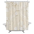 Light Brown Plants Shower Curtain, Farmhouse Forest Palm Leaves ...